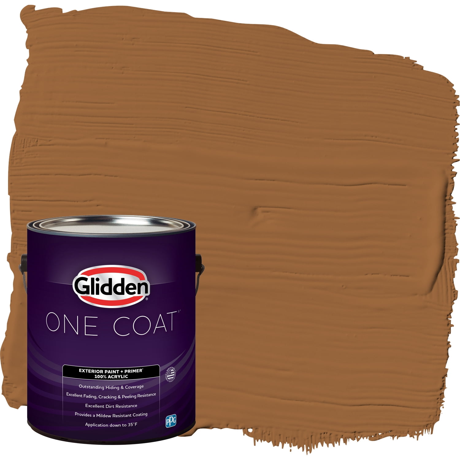 Glidden One Coat Exterior Paint and Primer, Ginger / Brown, Gallon ...