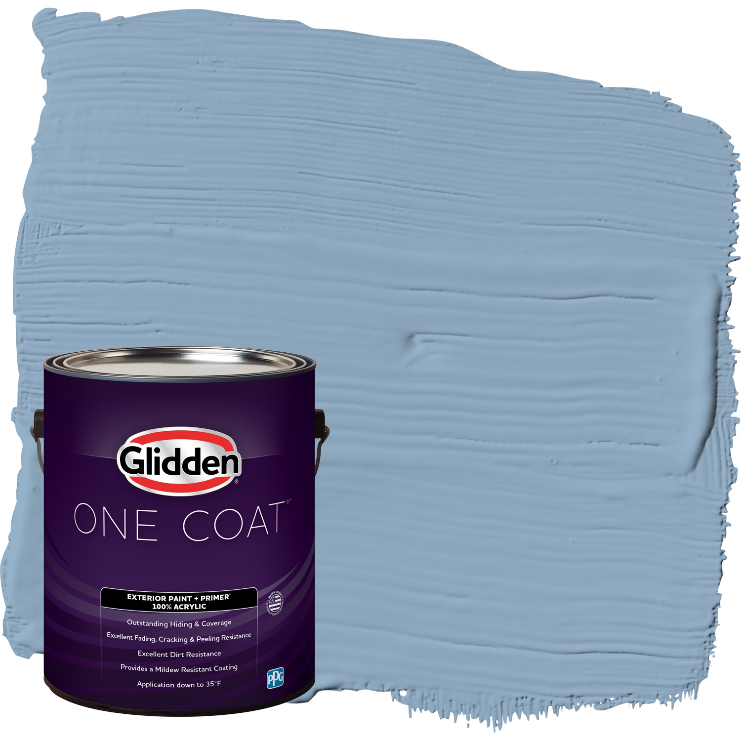 Glidden One Coat Exterior Paint and Primer, Kaleidoscope / Blue, Gallon ...