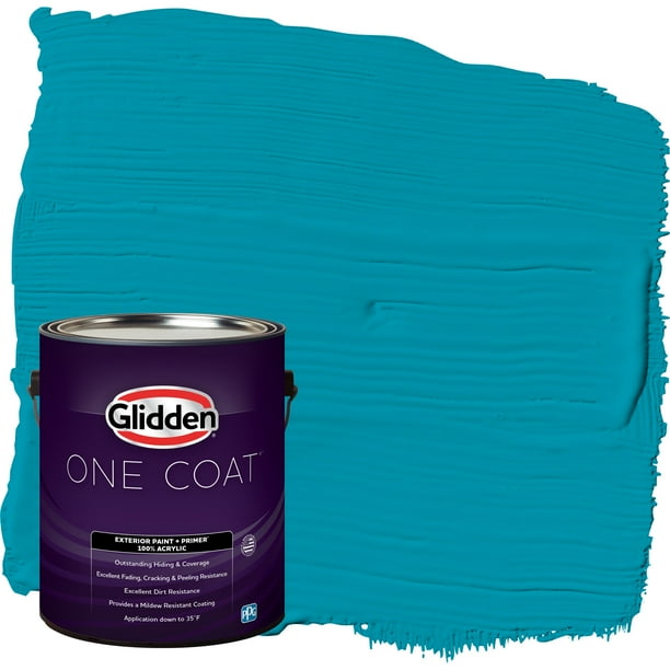 Glidden One Coat Exterior Paint and Primer, Mediterranean Blue / Blue ...