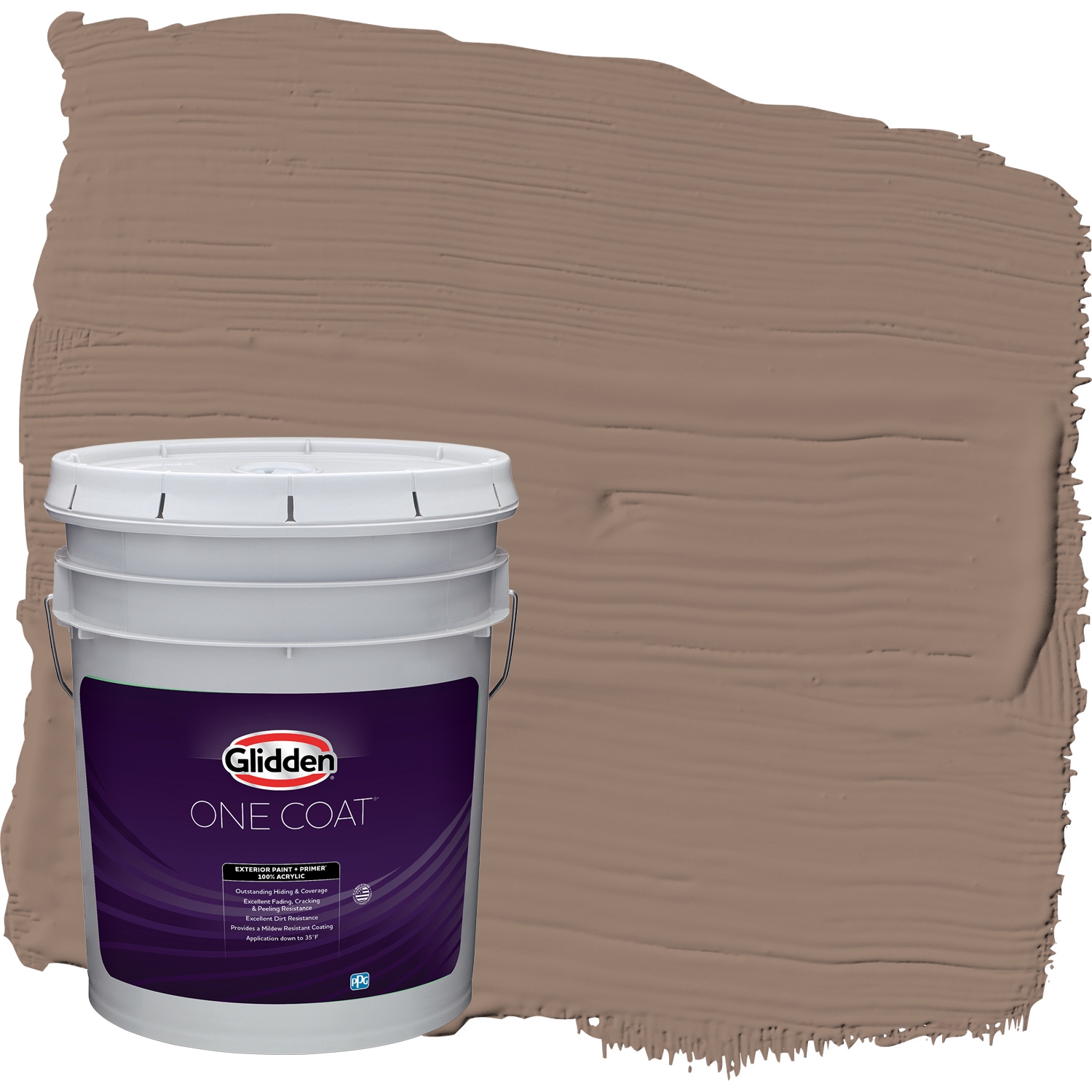 Glidden One Coat Exterior Paint and Primer, Peppered Pecan / Brown, 5 ...