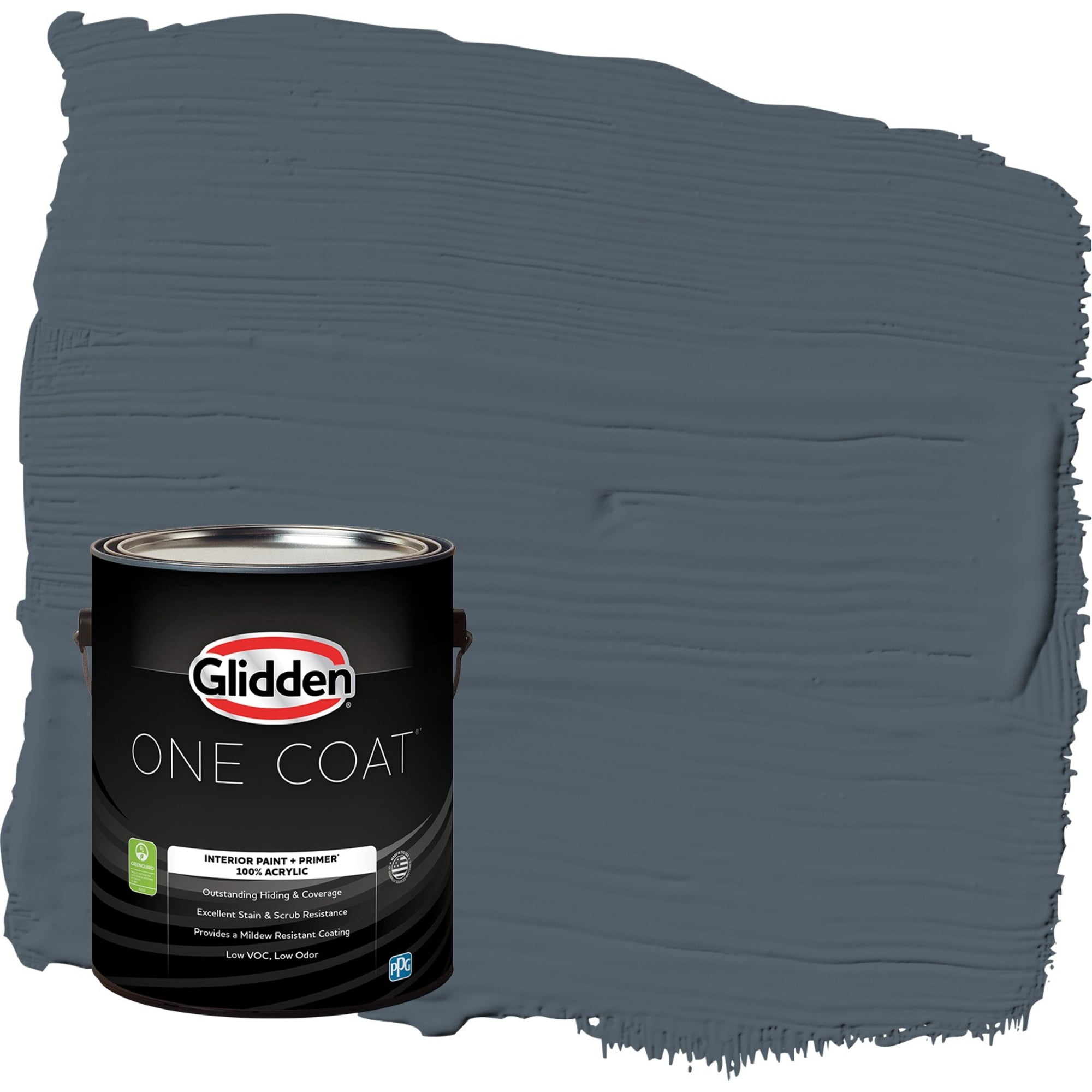 Glidden One Coat Goblin / Gray Flat Interior Paint with Primer, 1 ...