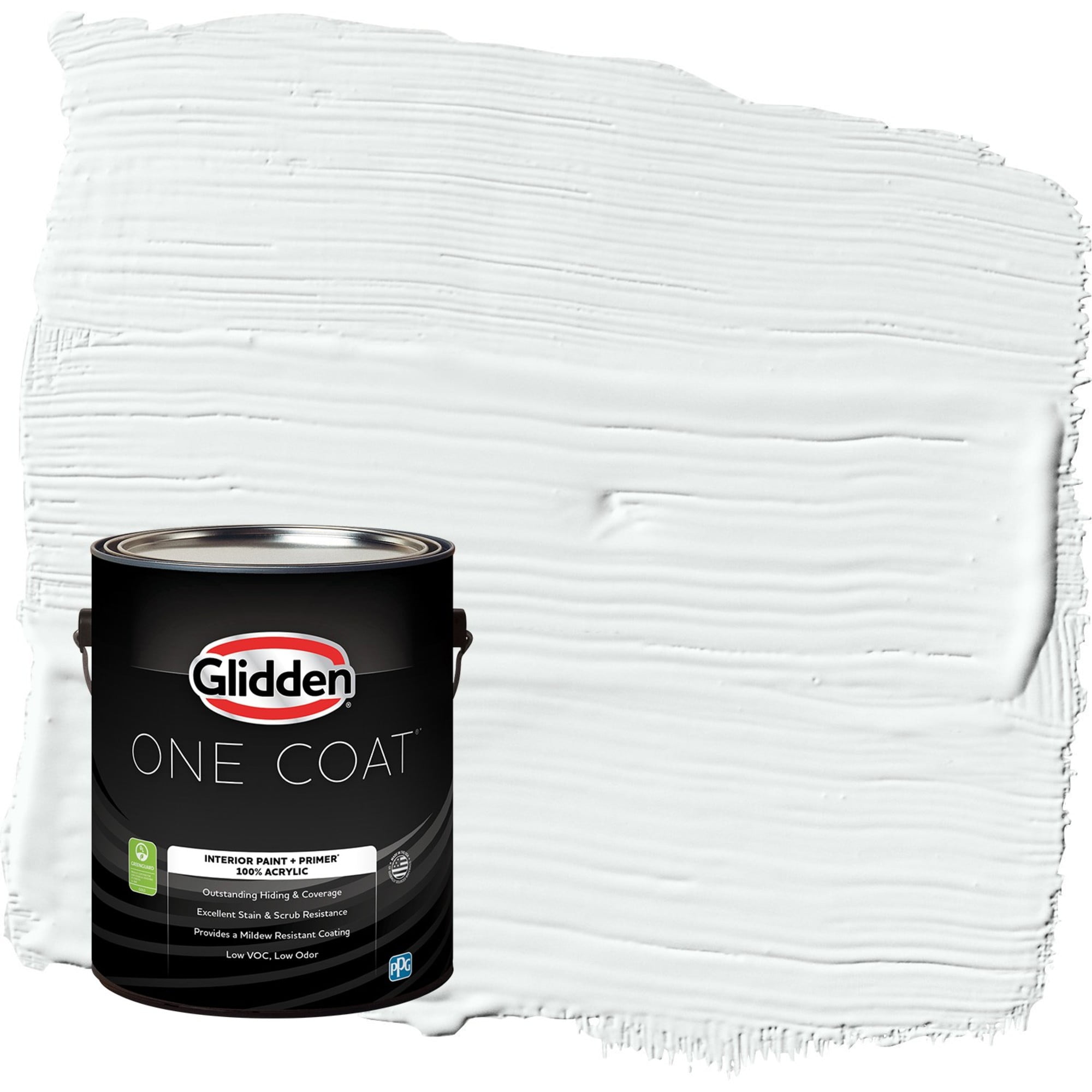 Glidden One Coat Moonlit Snow / Gray Flat Interior Paint with Primer, 1 ...