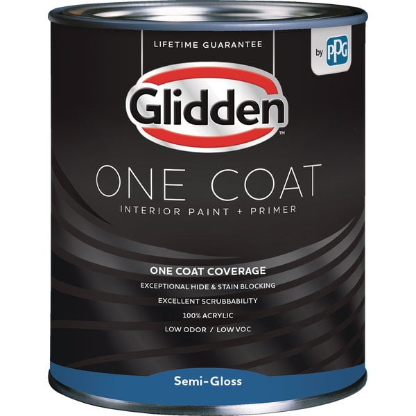 Glidden One Coat Interior Paint + Primer Semi-Gloss Ultra Deep Base ...