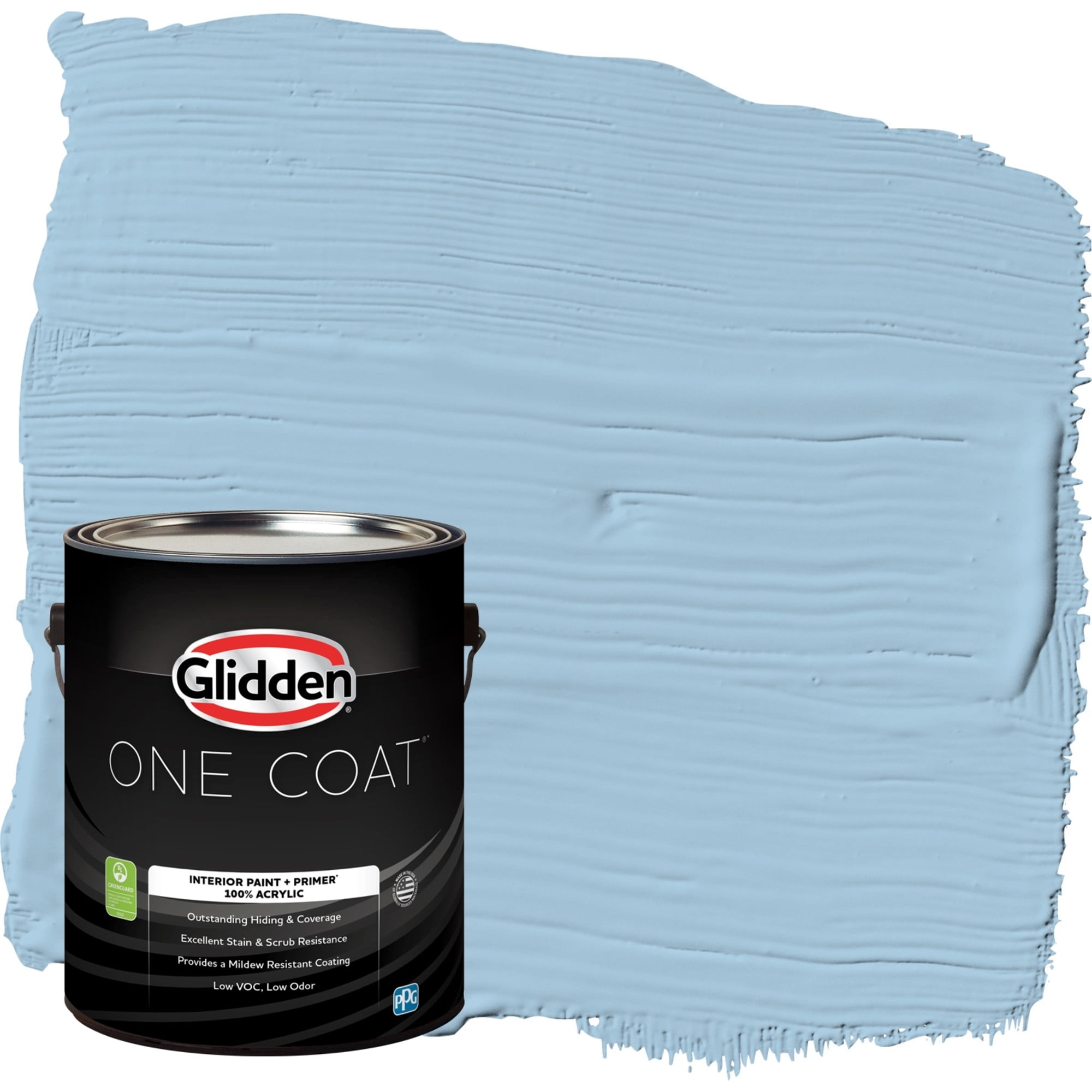 Glidden One Coat 1 Gallon Blue Bows / Blue Semi-Gloss Interior Paint ...