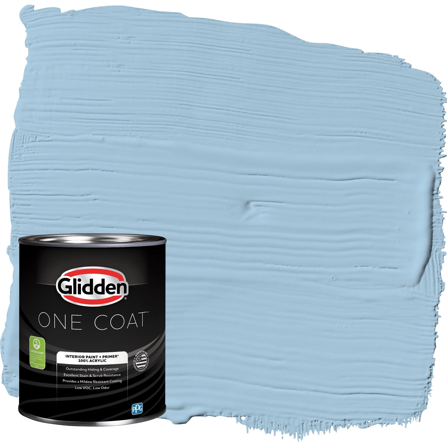 Glidden One Coat Interior Paint and Primer, Blue Bows / Blue, 1 Quart ...