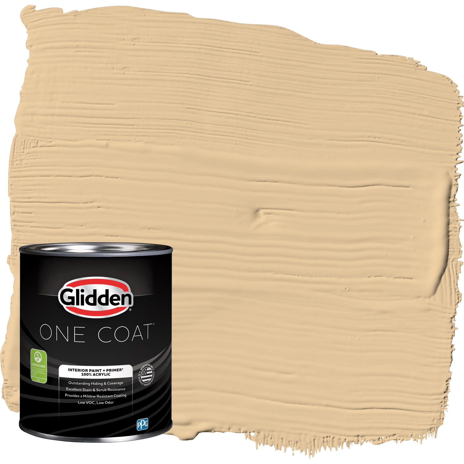 Glidden One Coat Interior Paint and Primer, Faint Fawn / Beige, 1 Quart ...
