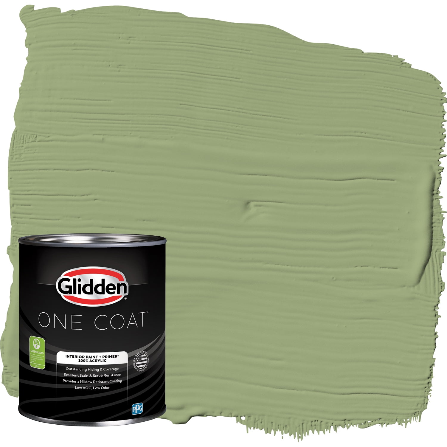 Glidden One Coat Interior Paint and Primer, Guacamole / Green, 1 Quart ...