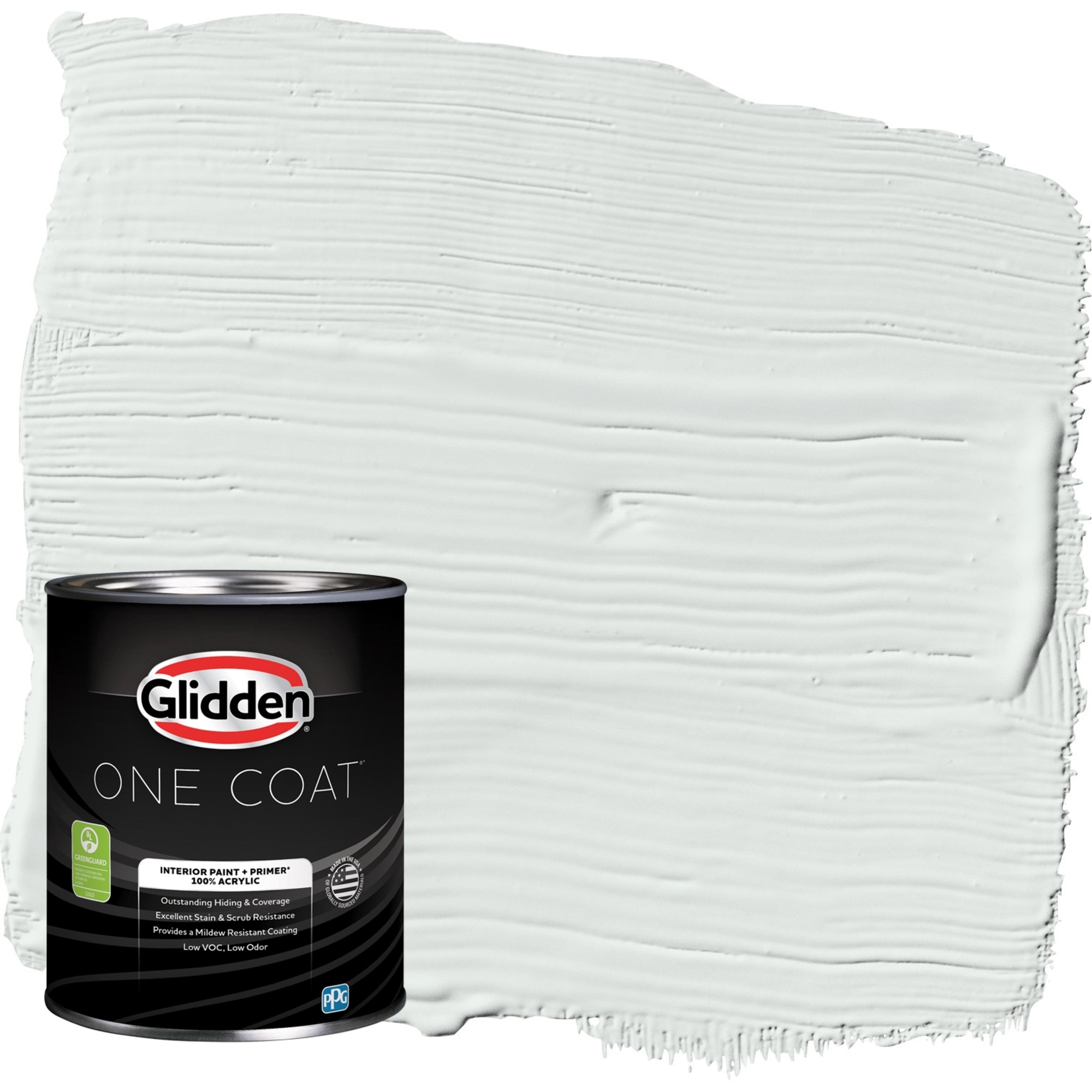 Glidden One Coat 1 Quart Icy Bay / White Semi-Gloss Interior Paint with ...