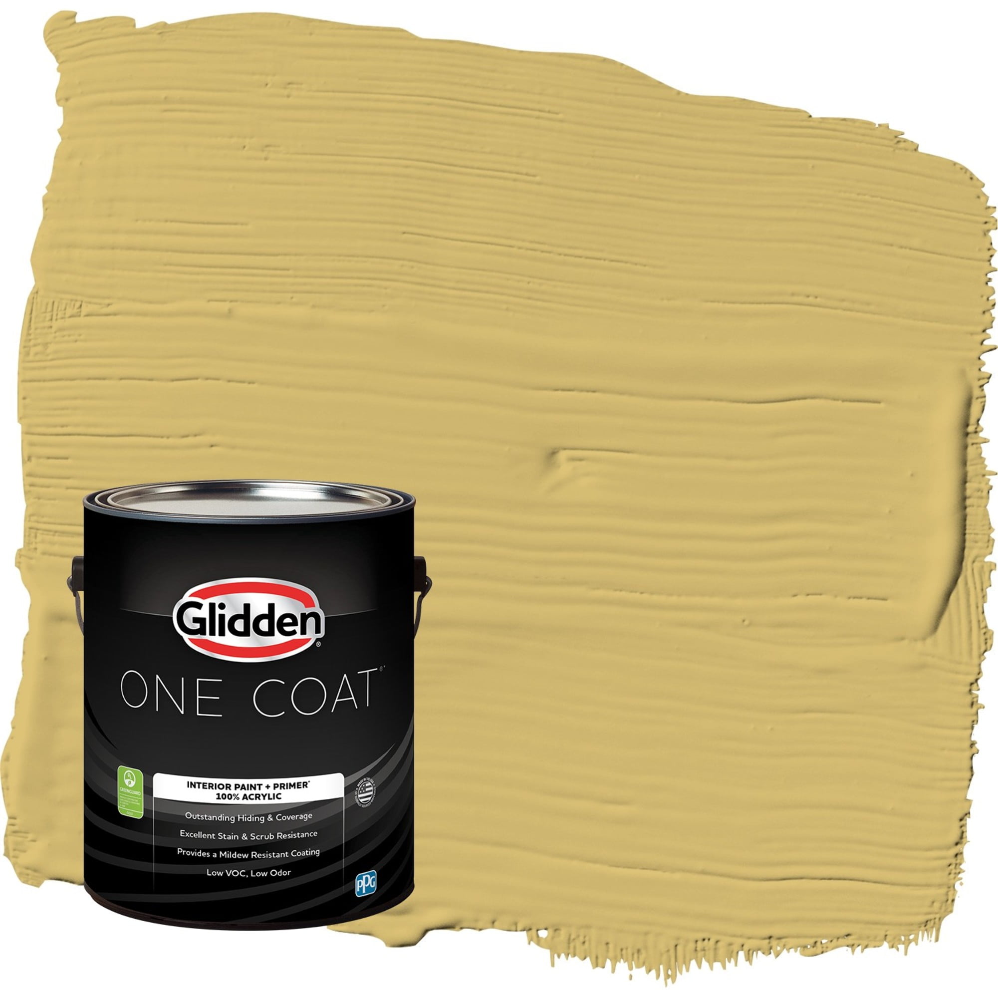 Glidden One Coat Spicy Mustard / Yellow Flat Interior Paint with Primer ...