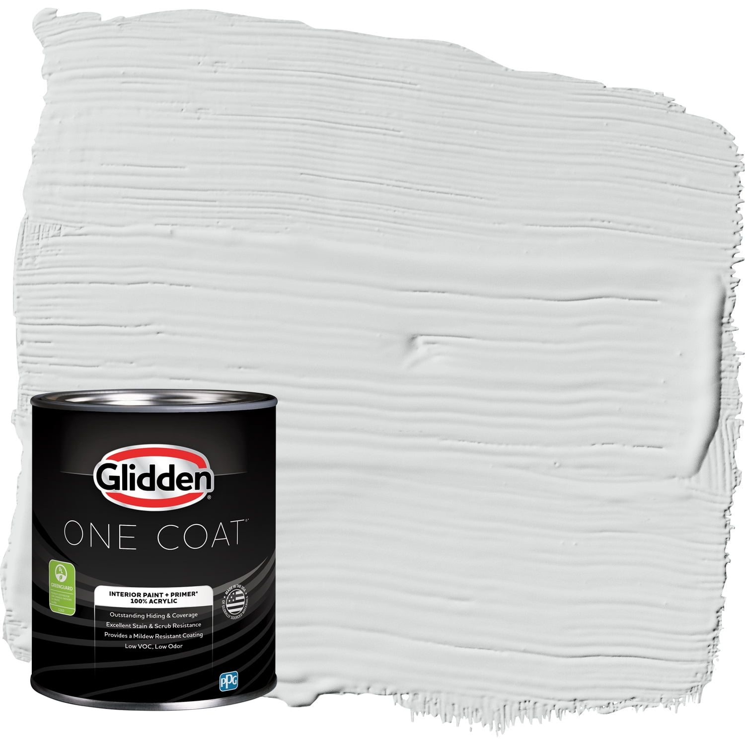 Glidden One Coat Interior Paint and Primer, Thin Ice / Gray, 1 Quart ...
