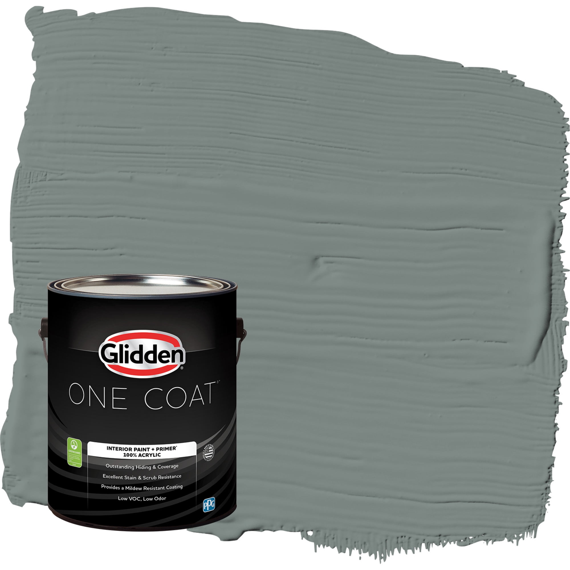Glidden One Coat Thunderbolt / Gray Flat Interior Paint with Primer, 1 ...
