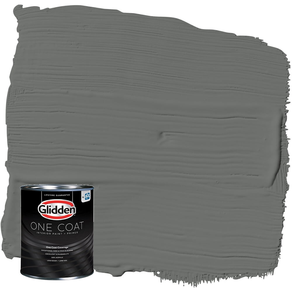 Glidden One Coat Interior Paint and Primer, Up in Smoke / Gray, 1-Quart ...
