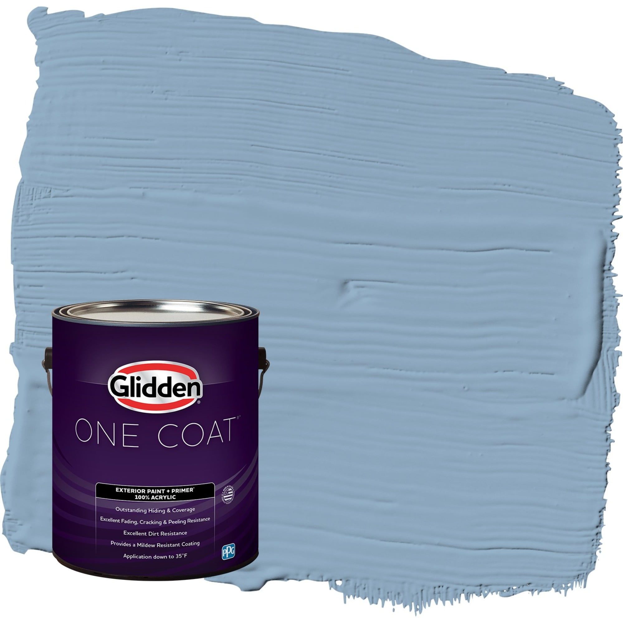 Glidden One Coat Kaleidoscope / Blue Flat Exterior Paint with Primer, 1 ...