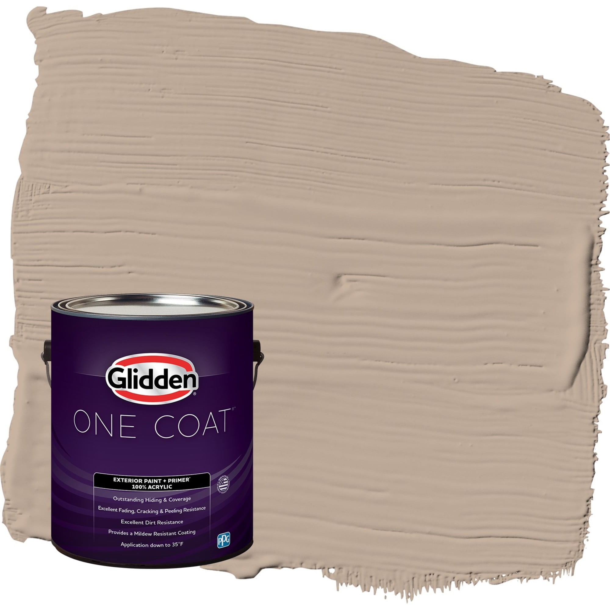 Glidden One Coat Notorious / Brown Satin Exterior Paint with Primer, 1 ...