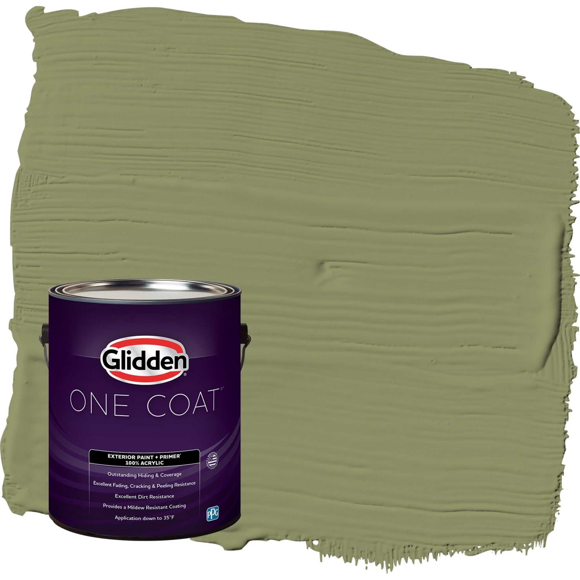 Glidden One Coat Paid in Full / Green Satin Exterior Paint with Primer ...