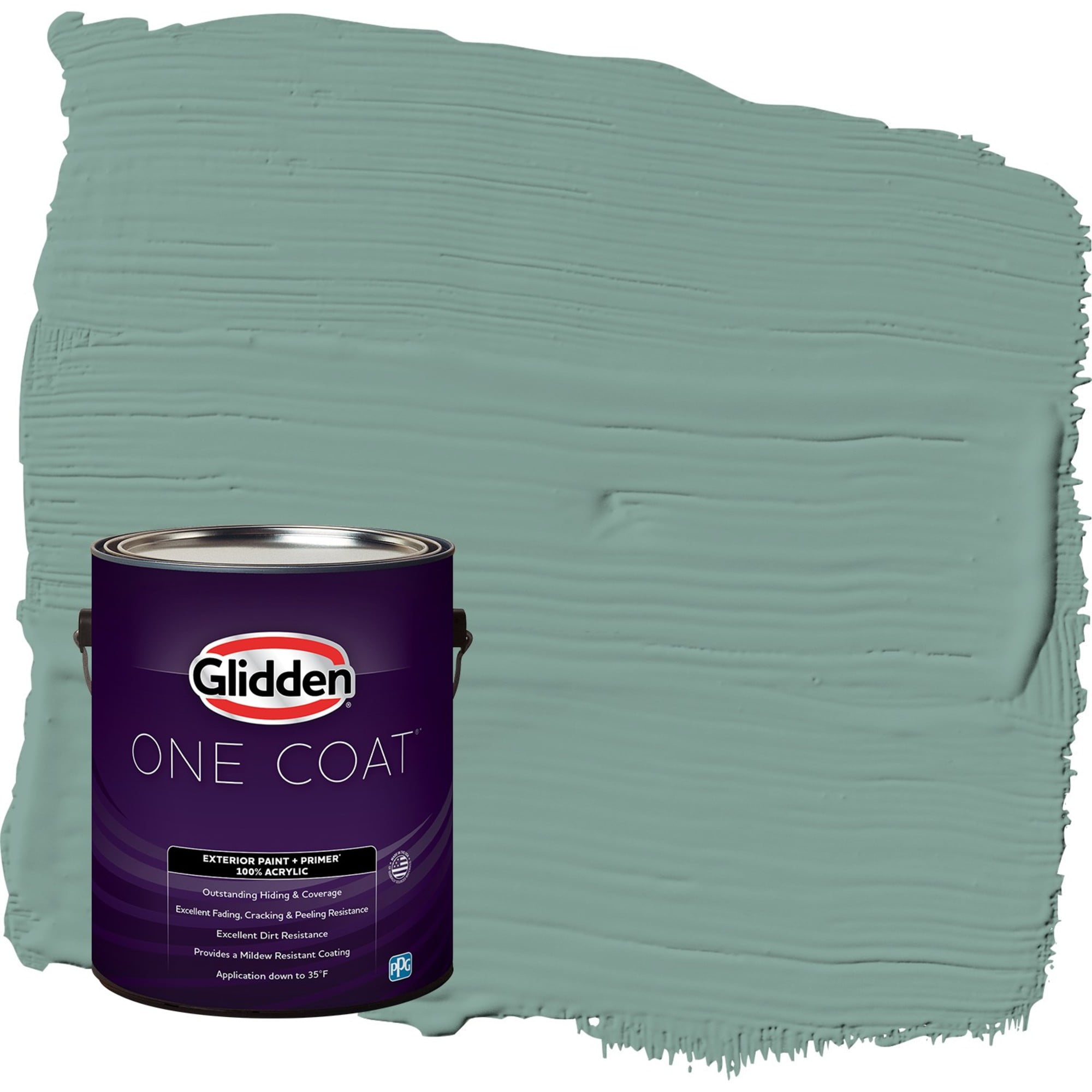 Glidden One Coat Silver Laurel / Green Satin Exterior Paint with Primer ...