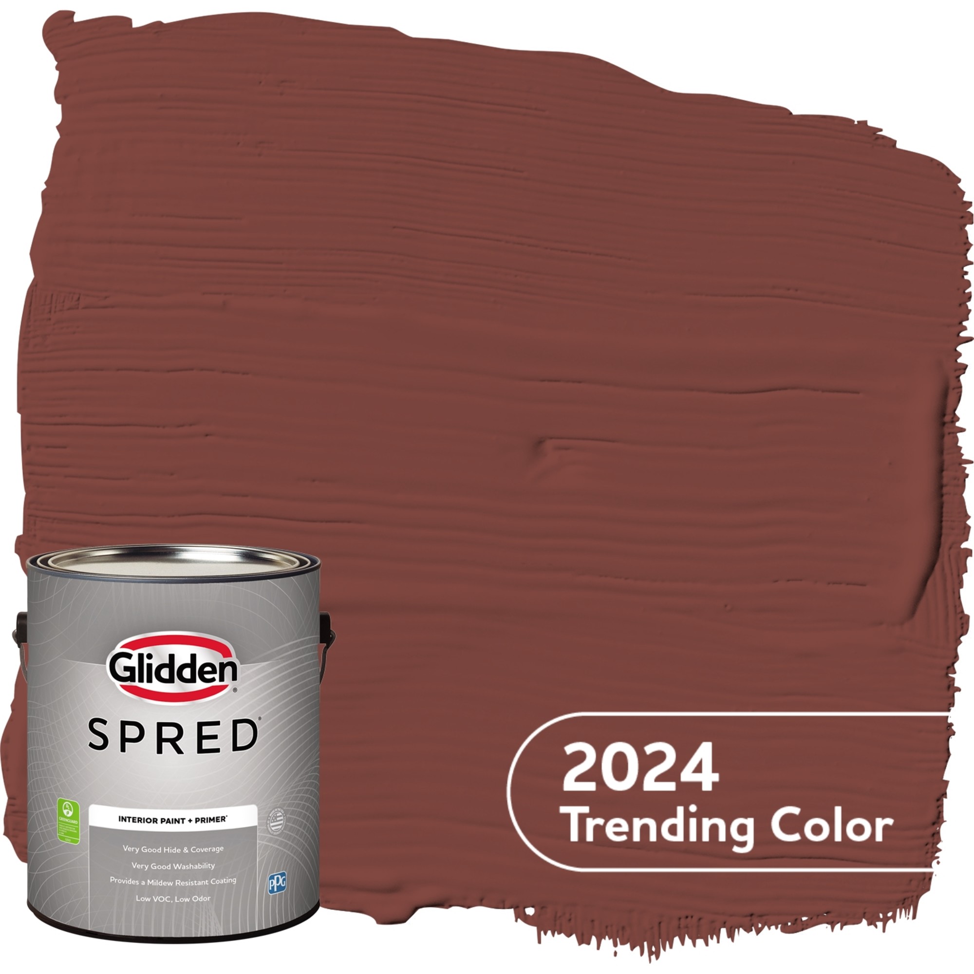 Glidden Spred 1 Gallon Sweet Spiceberry / Red Semi-Gloss Interior Paint ...