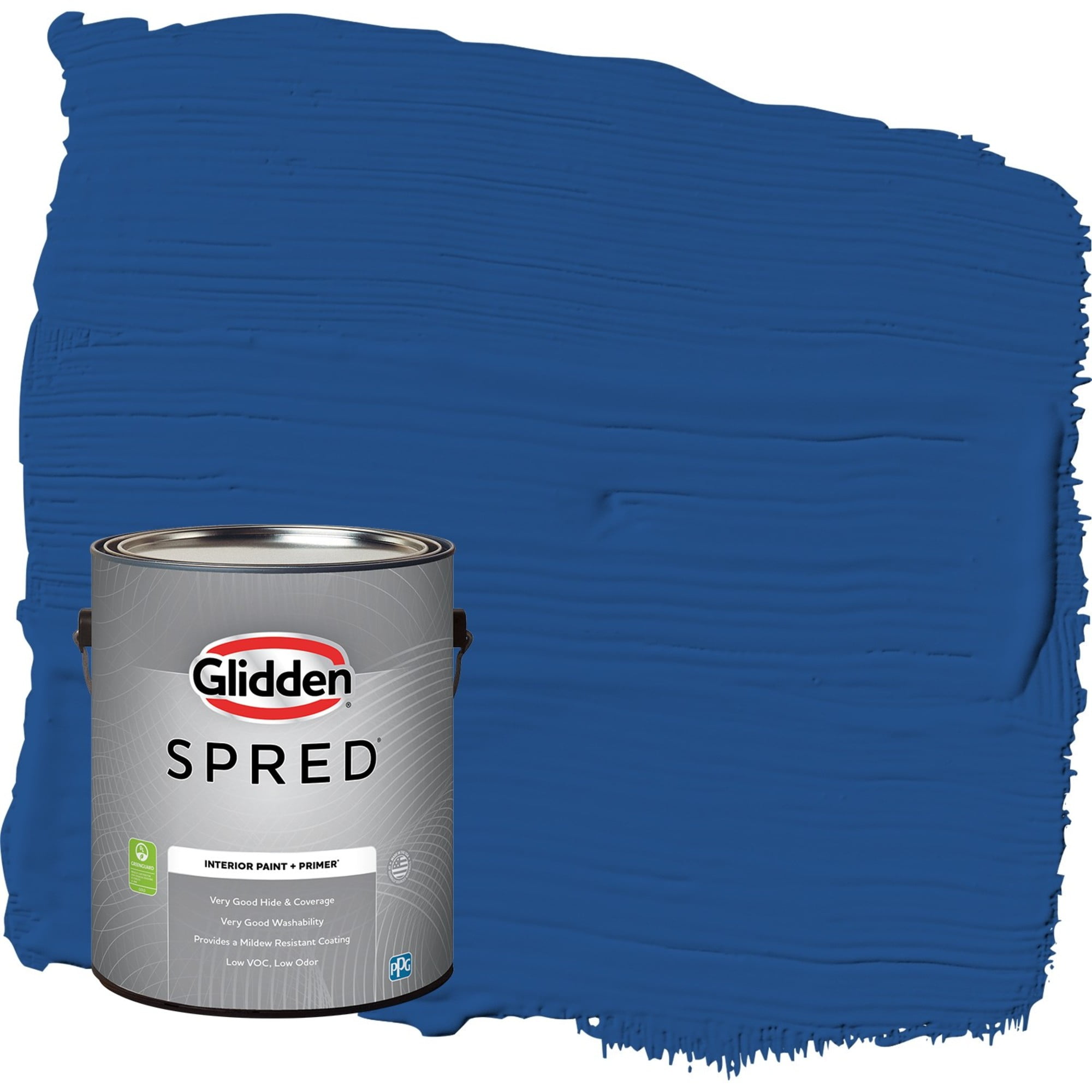Glidden Spred Brilliant Blue / Blue, Eggshell Interior Paint with ...