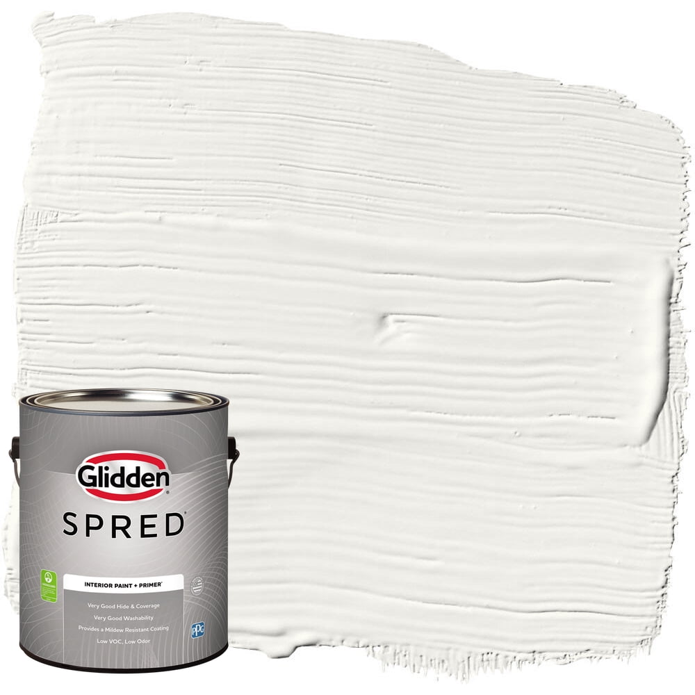 Glidden Spred Interior Paint Commercial White / White, Semi-Gloss, 1 ...