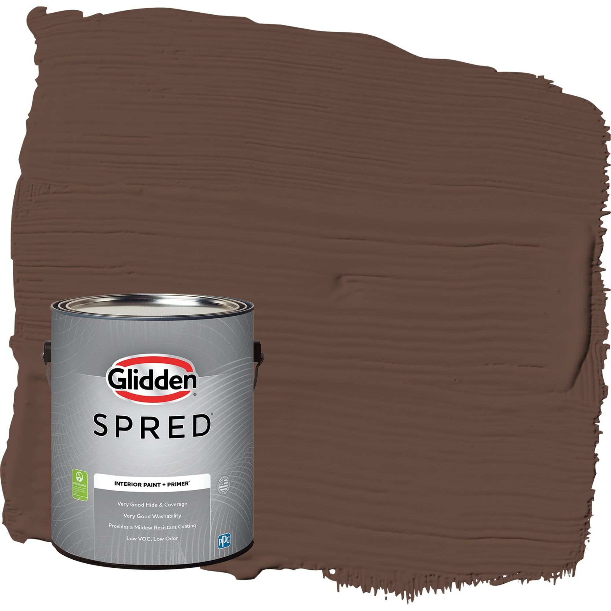 Glidden Spred Fudge / Brown, Eggshell Interior Paint with Primer, 1 ...