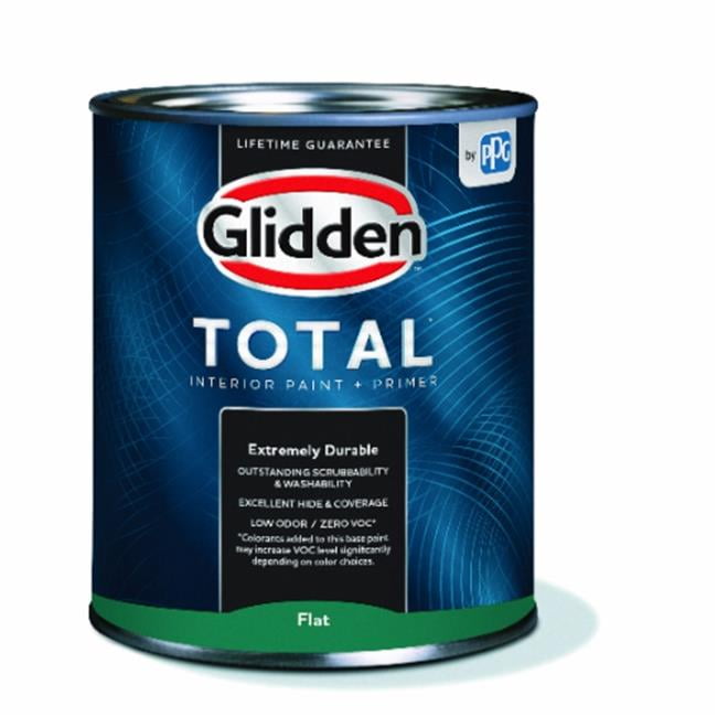 Glidden Total Interior Paint + Primer Flat Ultra Deep Base Quart ...