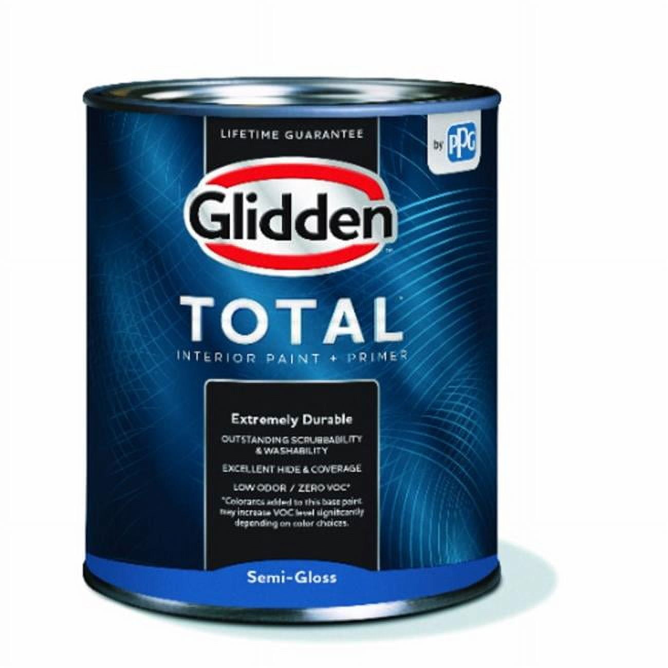 Glidden Total Interior Paint + Primer Semi-Gloss Ultra Deep Base Quart ...