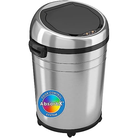 Glide 18 Gallon Sensor Trash Can with Wheels and Odor Control System ...