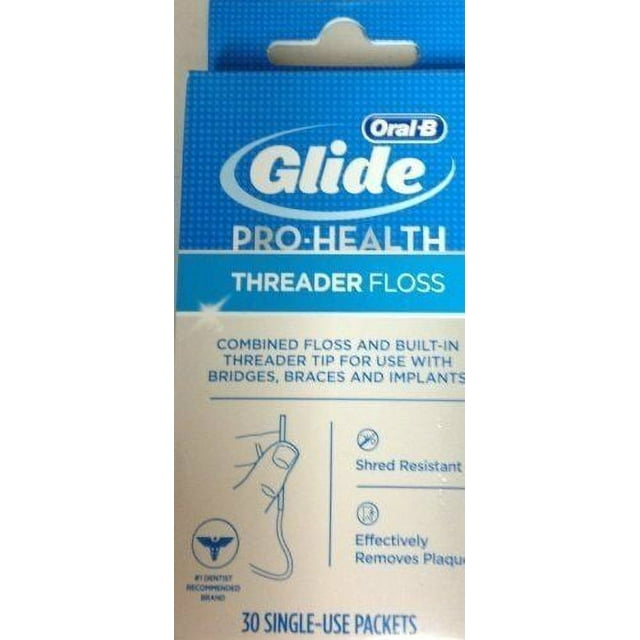 Glide Oral-B ProHeath Stiff Threader Tip Floss Resistant, 30ct, 3-Pack ...