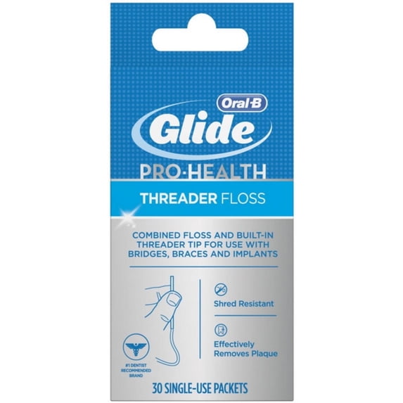 Glide Threader Floss, Built-In Threader, Bridges and Braces, Pack of 2 ...