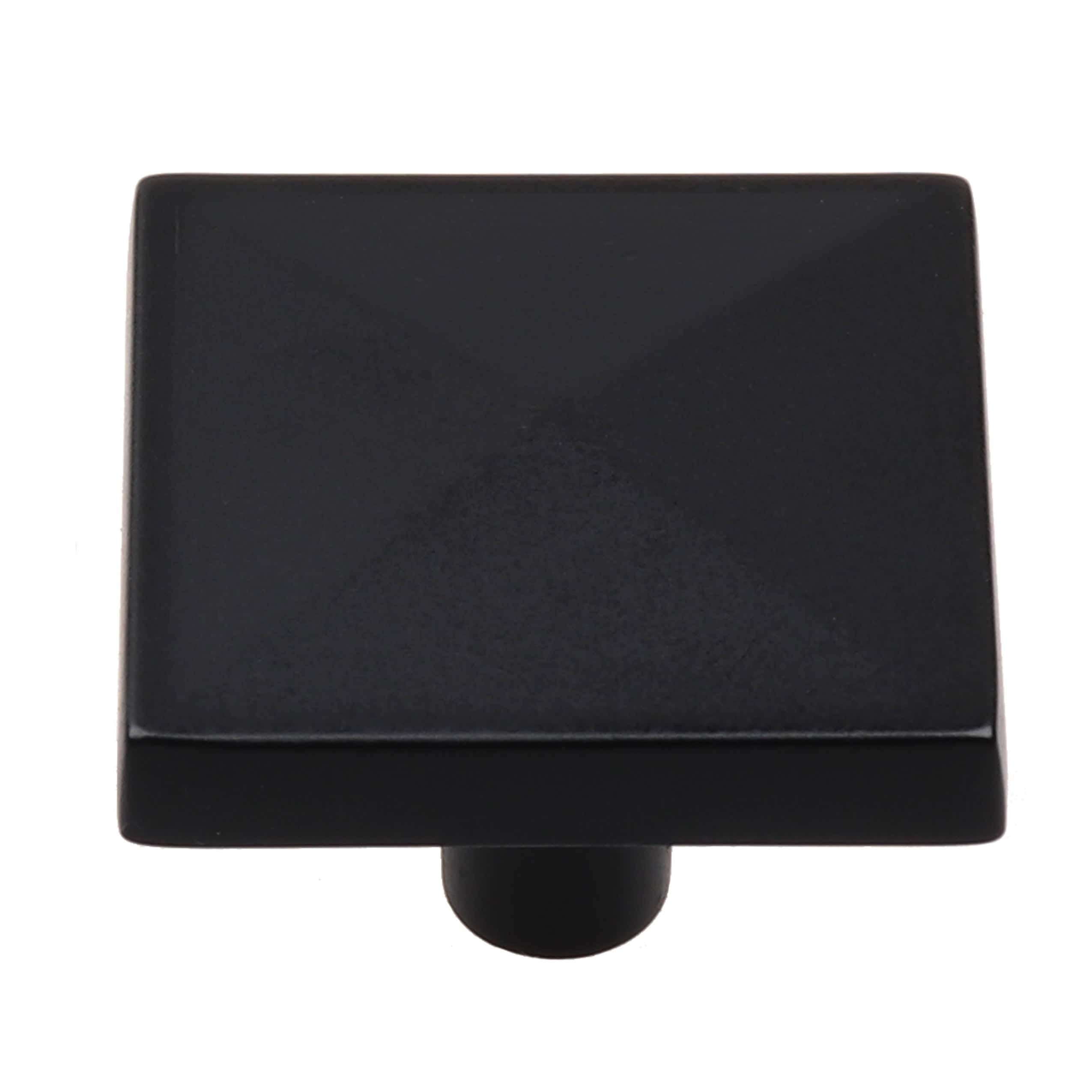GlideRite 1-1/4 in. Classic Square Pyramid Cabinet Knobs, Matte Black ...