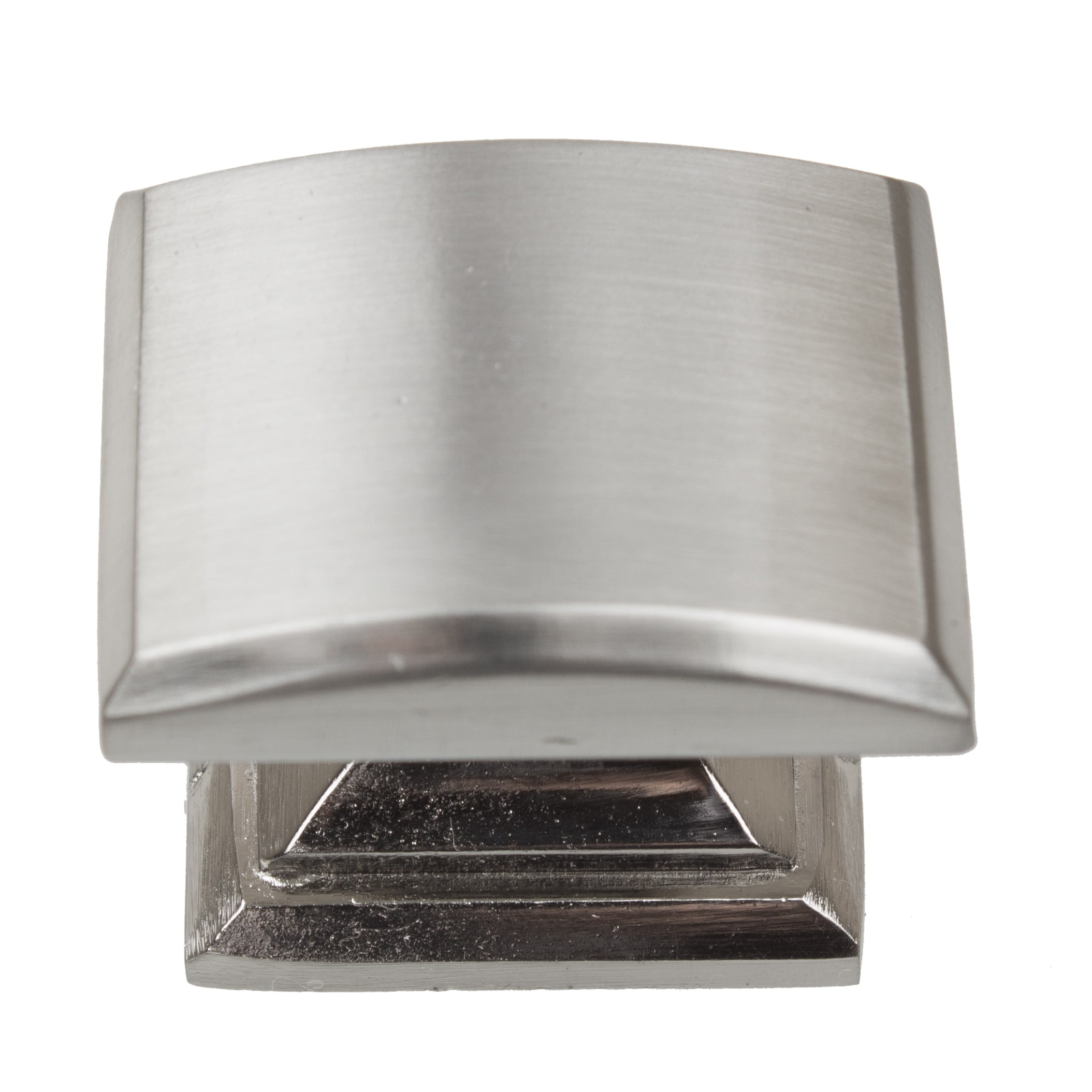 GlideRite 1-1/4 in. Domed Convex Square Cabinet Knob, Satin Nickel ...