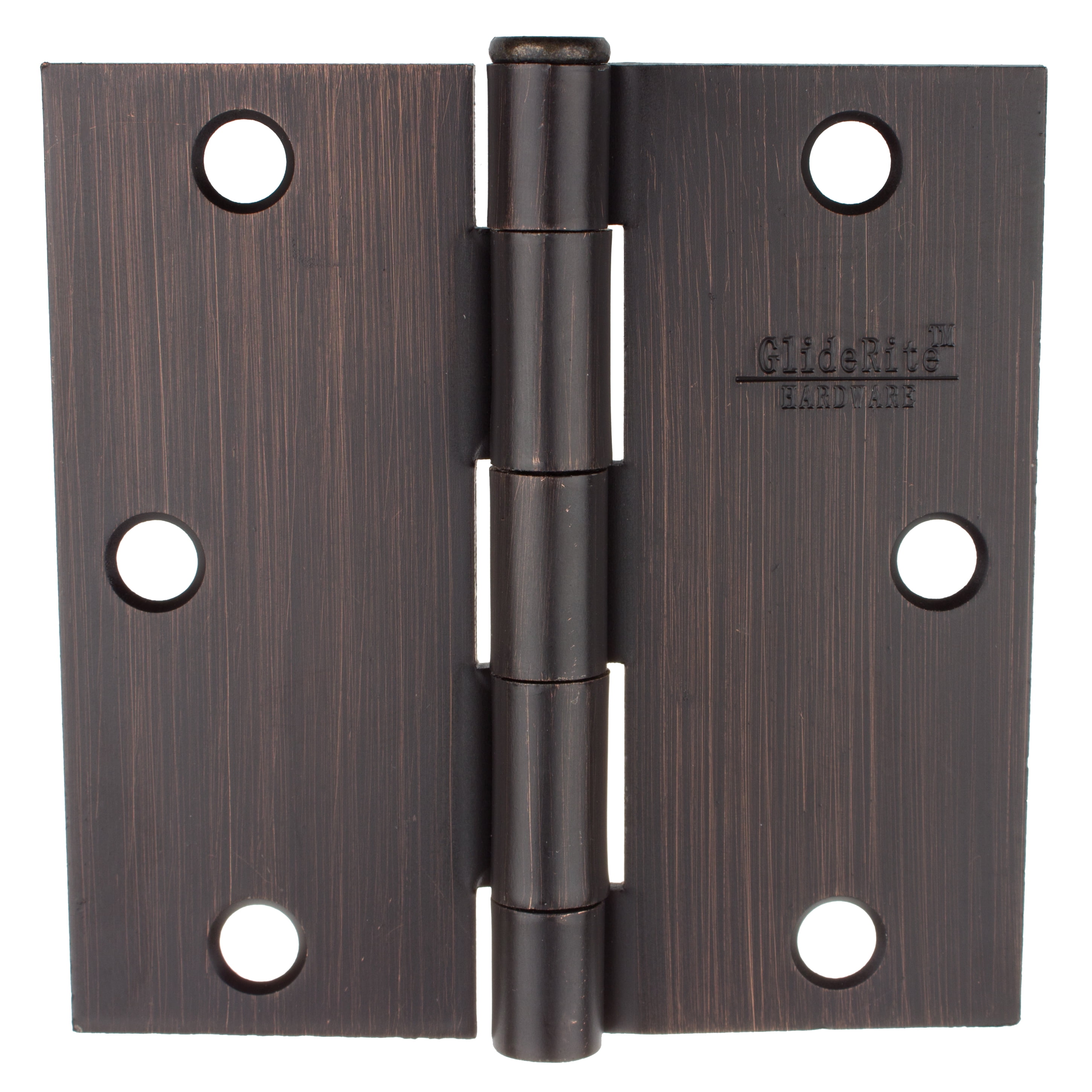 GlideRite 3-1/2 in. Steel Door Hinges, Square Corner, Oil Rubbed Bronze ...