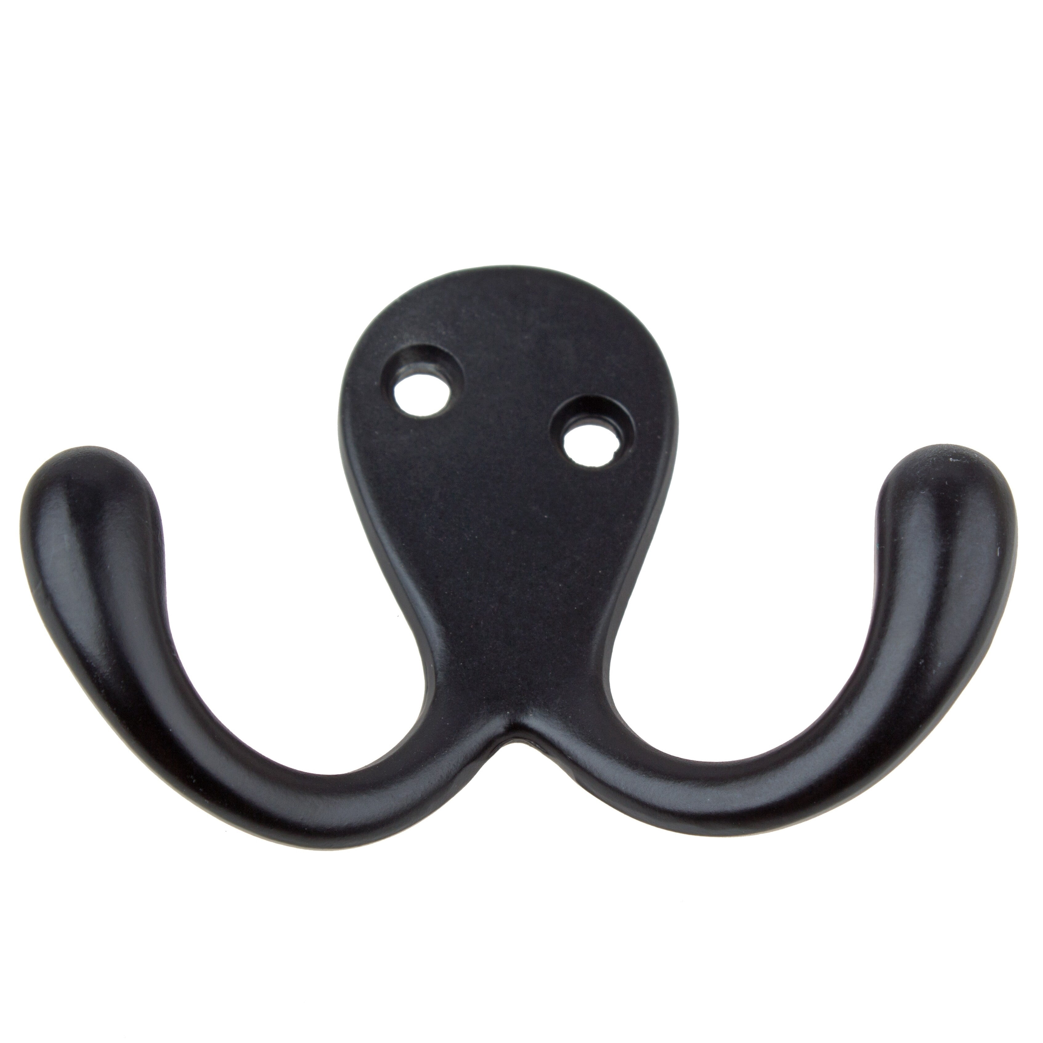 GlideRite 5-Pack 2 in. Matte Black Double Coat Hooks - Walmart.com
