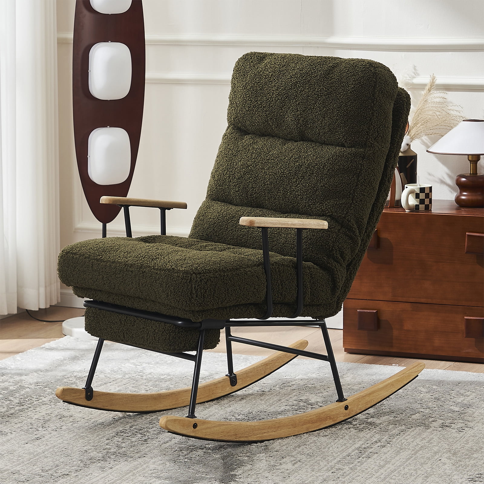 Glider Chair With Adjustable Back Angle Gliding Rocking Chair With High ...