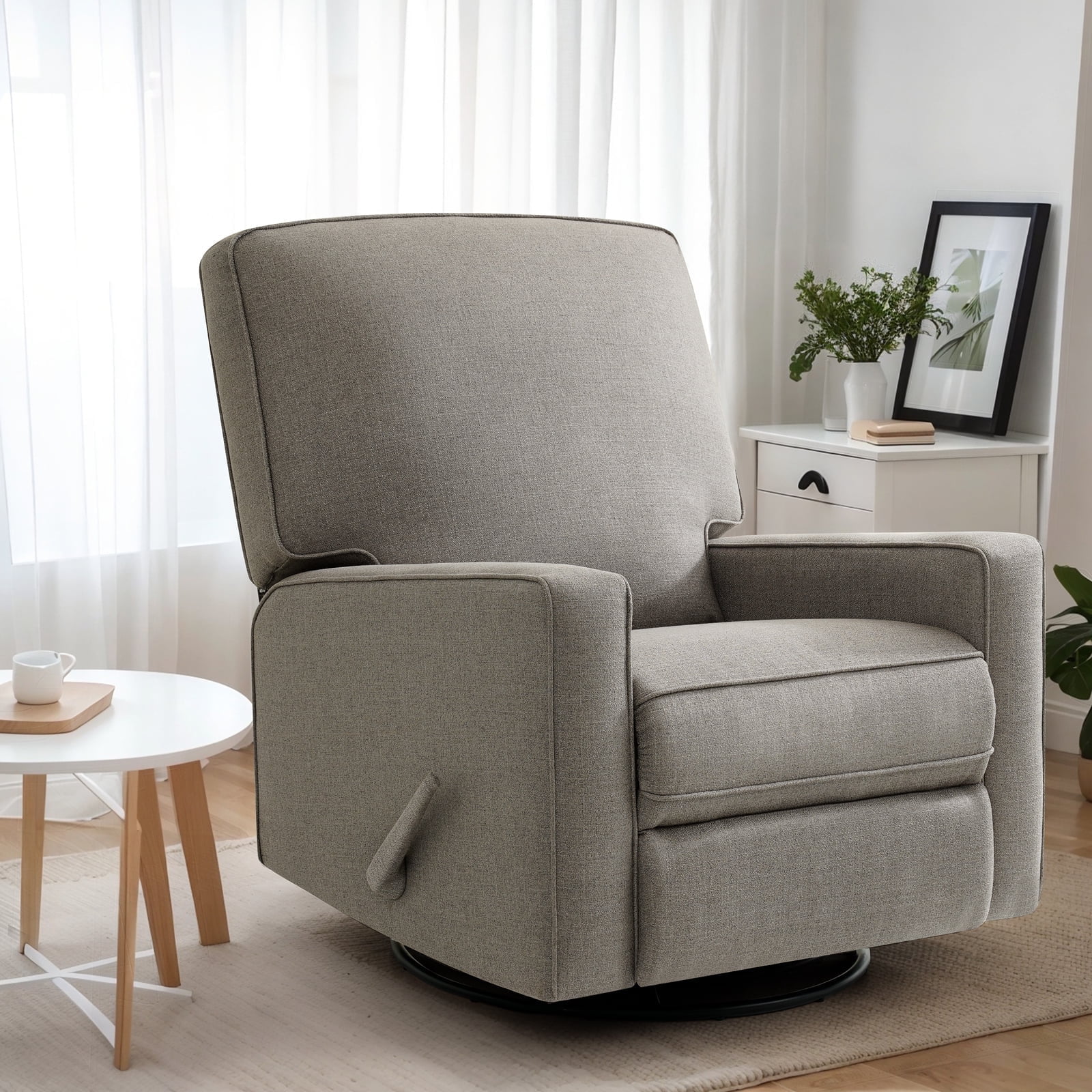 Swivel Rocking Chair for Adults, Baby Nursery Recliner, Manual Rocker ...