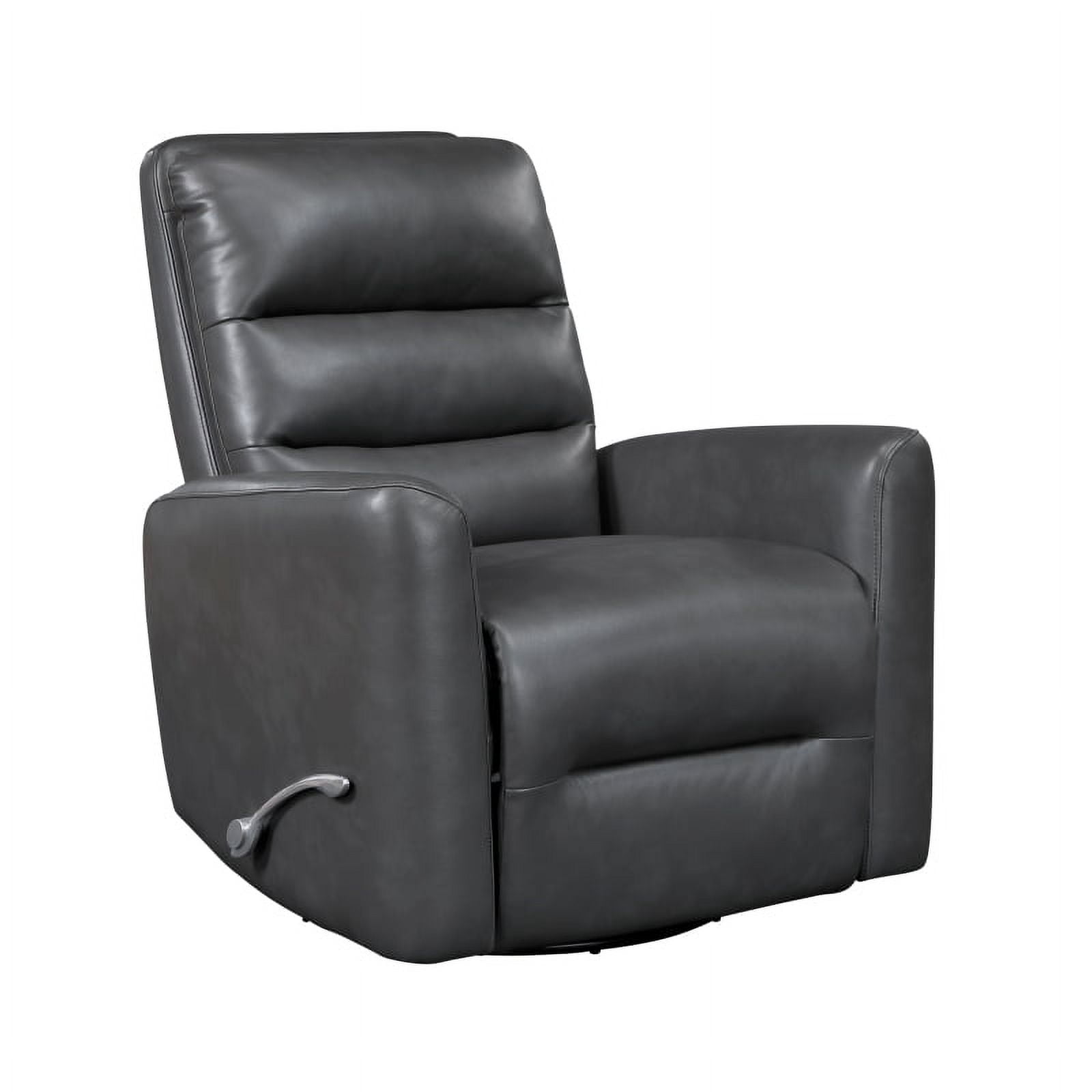 Glider Reclining Chair Swivel Motion Gray Breathable Faux Leather ...