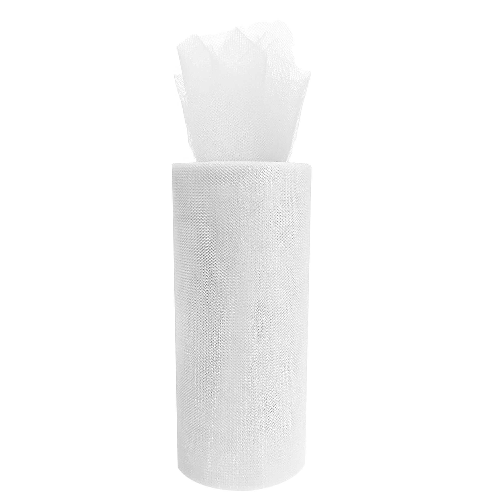 Glimmer Shiny Tulle Spool Roll Fabric Net, 6-inch, 25-yard, White ...