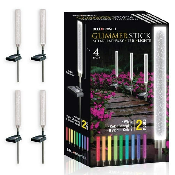 Glimmer Sticks Clear Color Changing Solar Power Integrated LED Weather ...