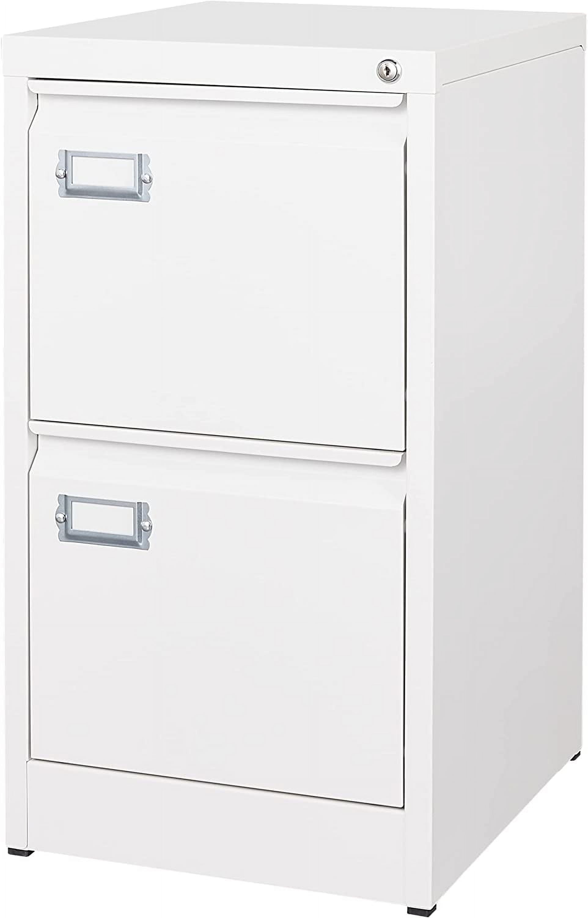 GlimmerGrove 2 Drawer File Cabinet with Lock Metal Vertical Filing ...