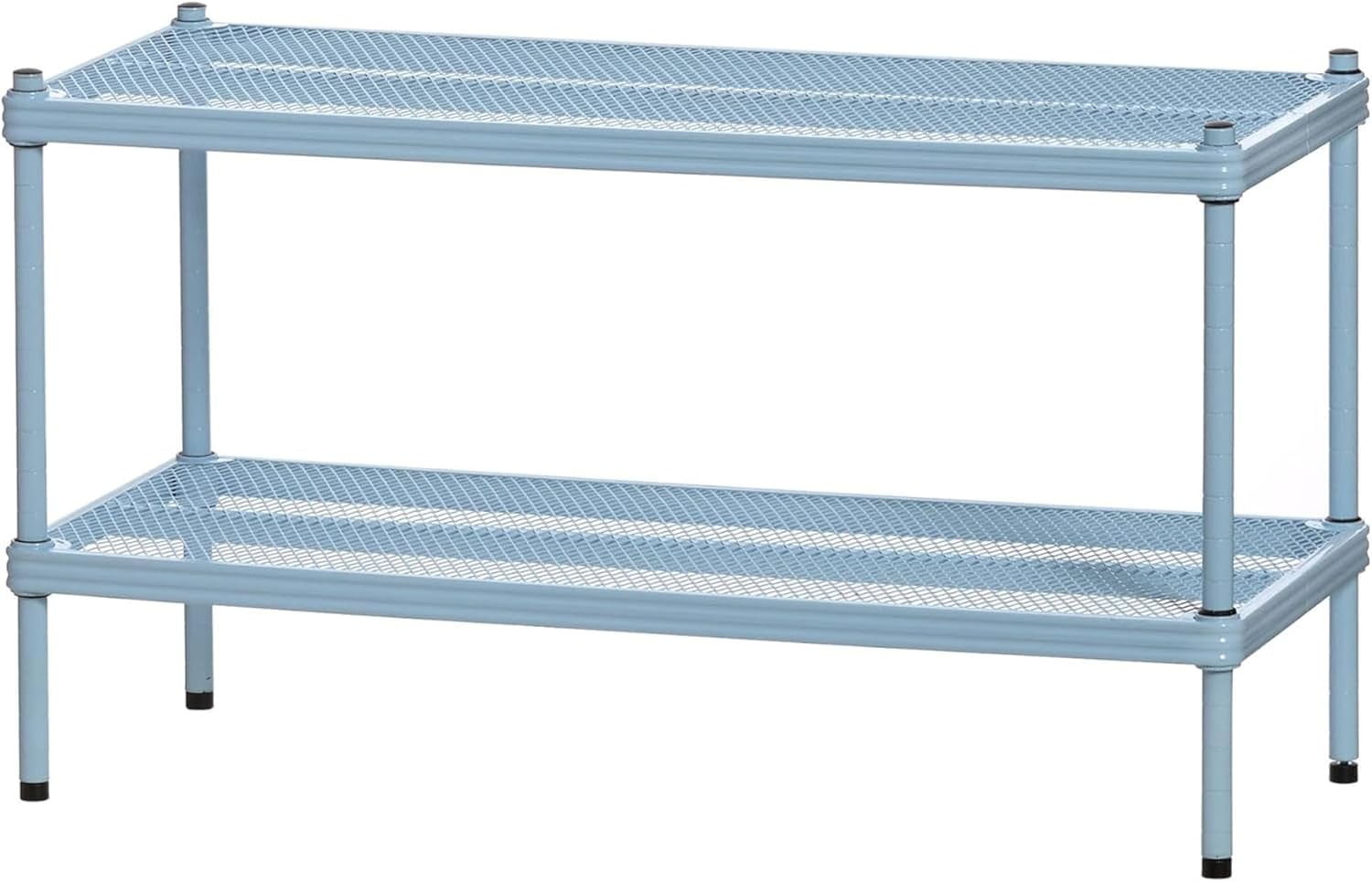 GlimmerGrove, 2-Tier Steel Shelving Rack, 440lb Capacity Per Shelf, Sky ...