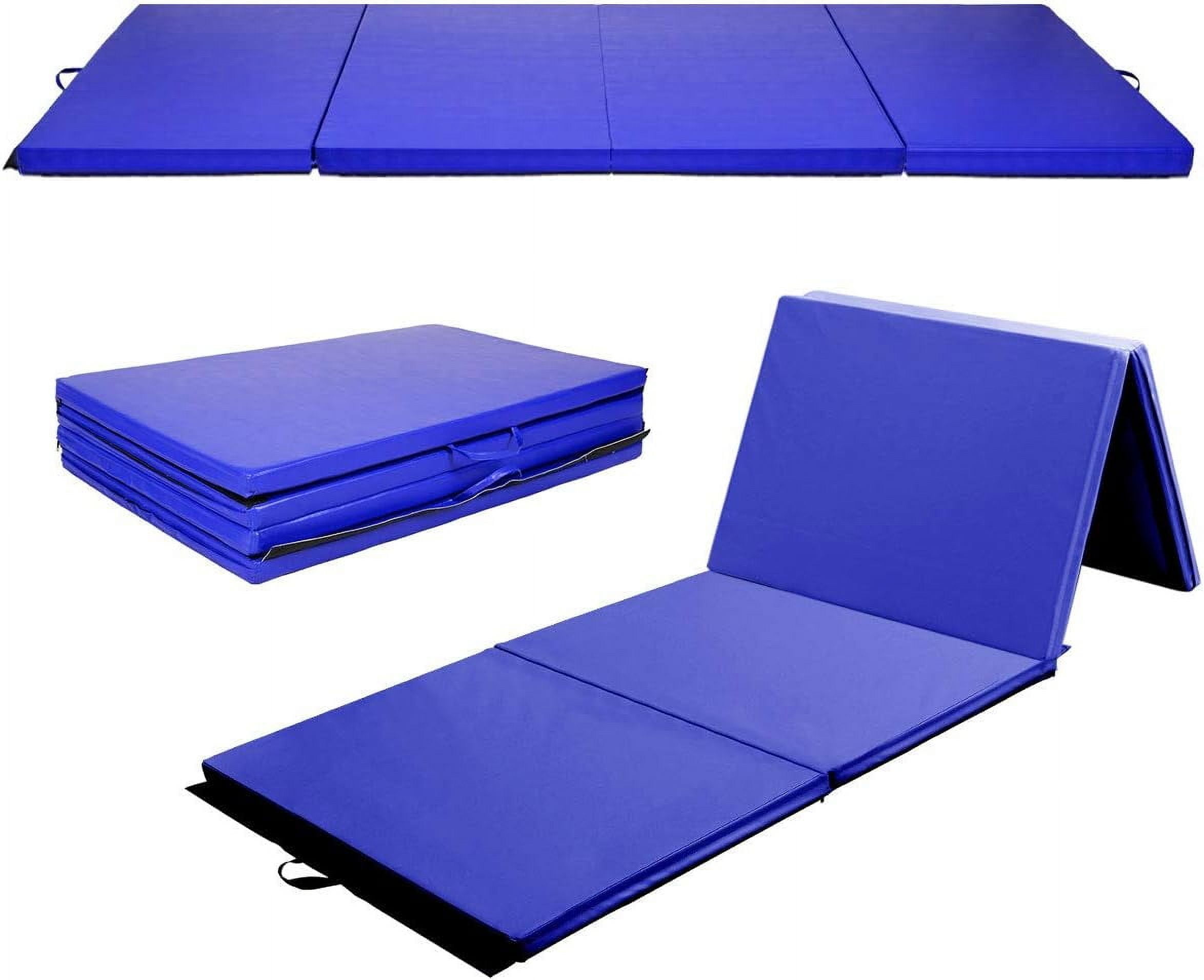 GlimmerGrove 4'x8' Gymnastics Mat, 2" Thick Folding Tumbling Mat with ...