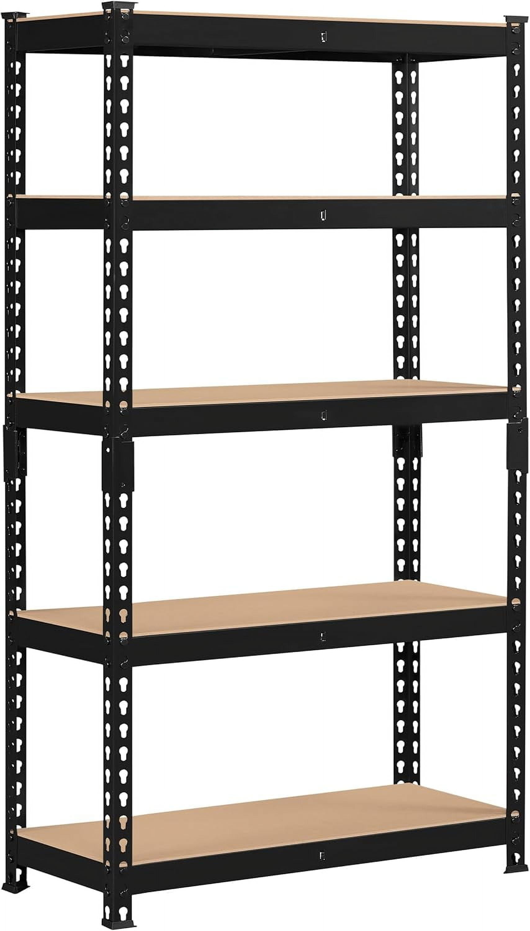 GlimmerGrove 5-Tier Utility Shelves, Metal Storage Shelves, Adjustable ...
