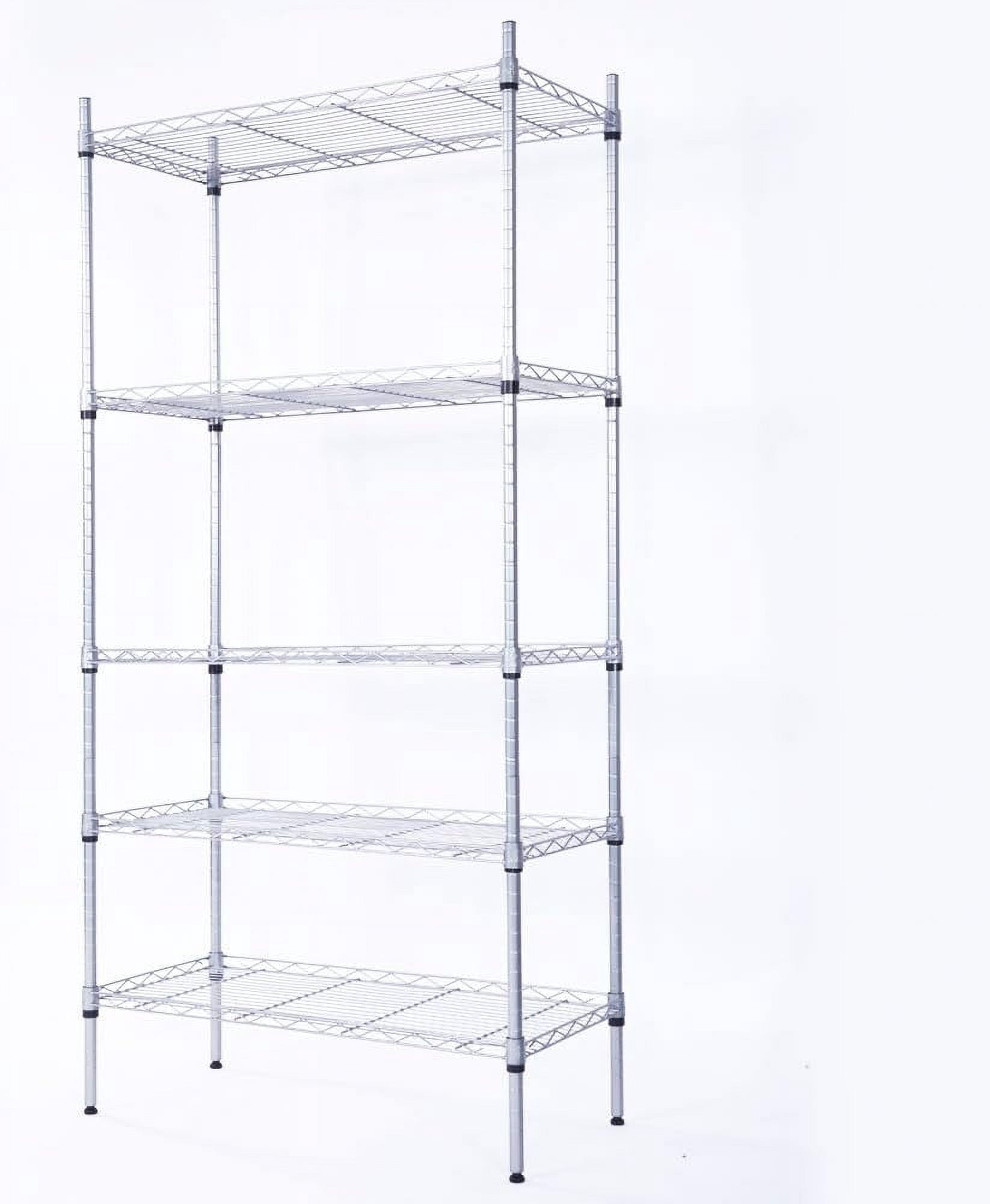 GlimmerGrove 5-Tier Wire Shelving Unit Height Adjustable Metal Shelf ...