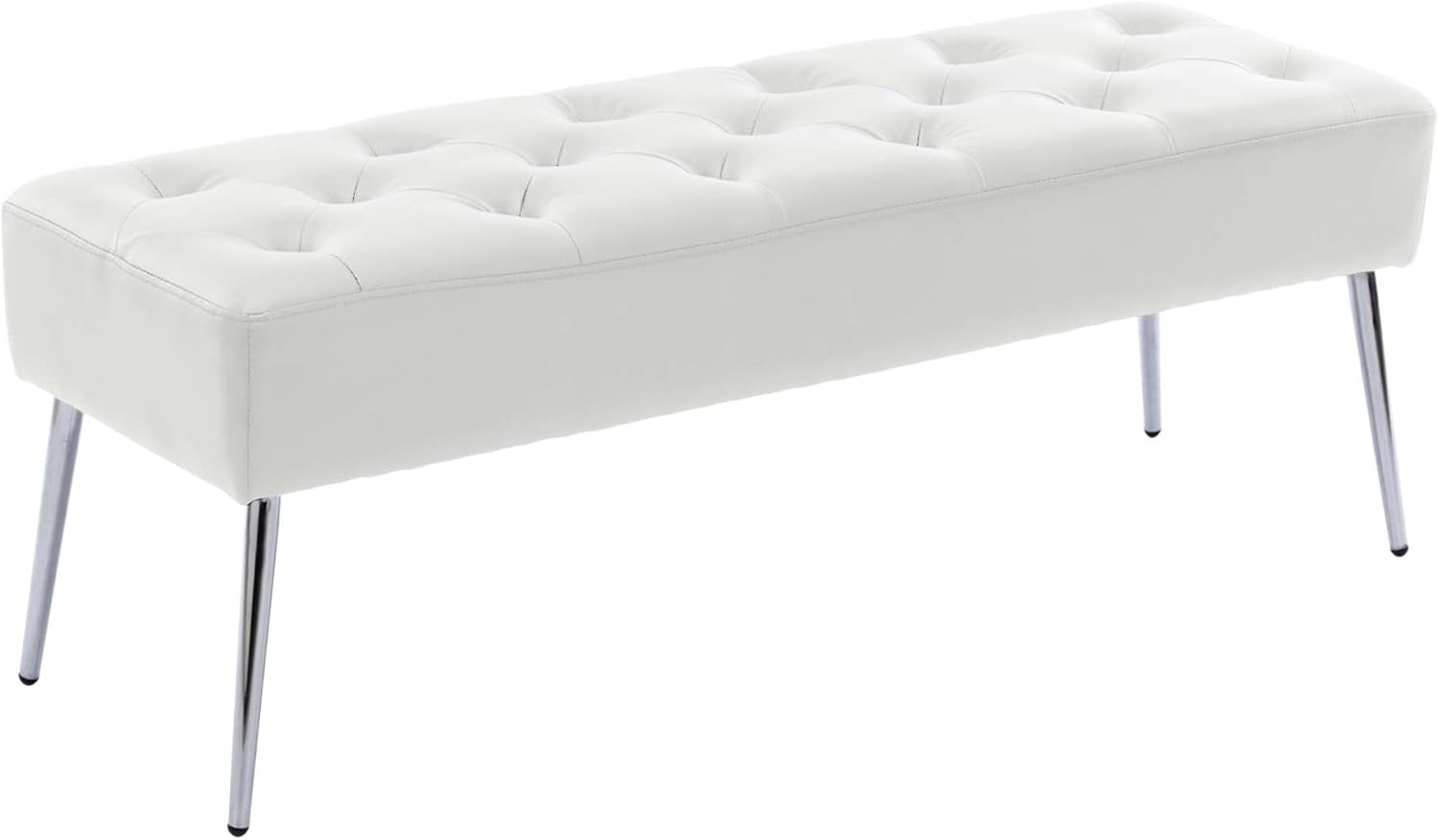 GlimmerGrove Button-Tufted Ottoman Bench, Upholstered Bedroom Benches ...
