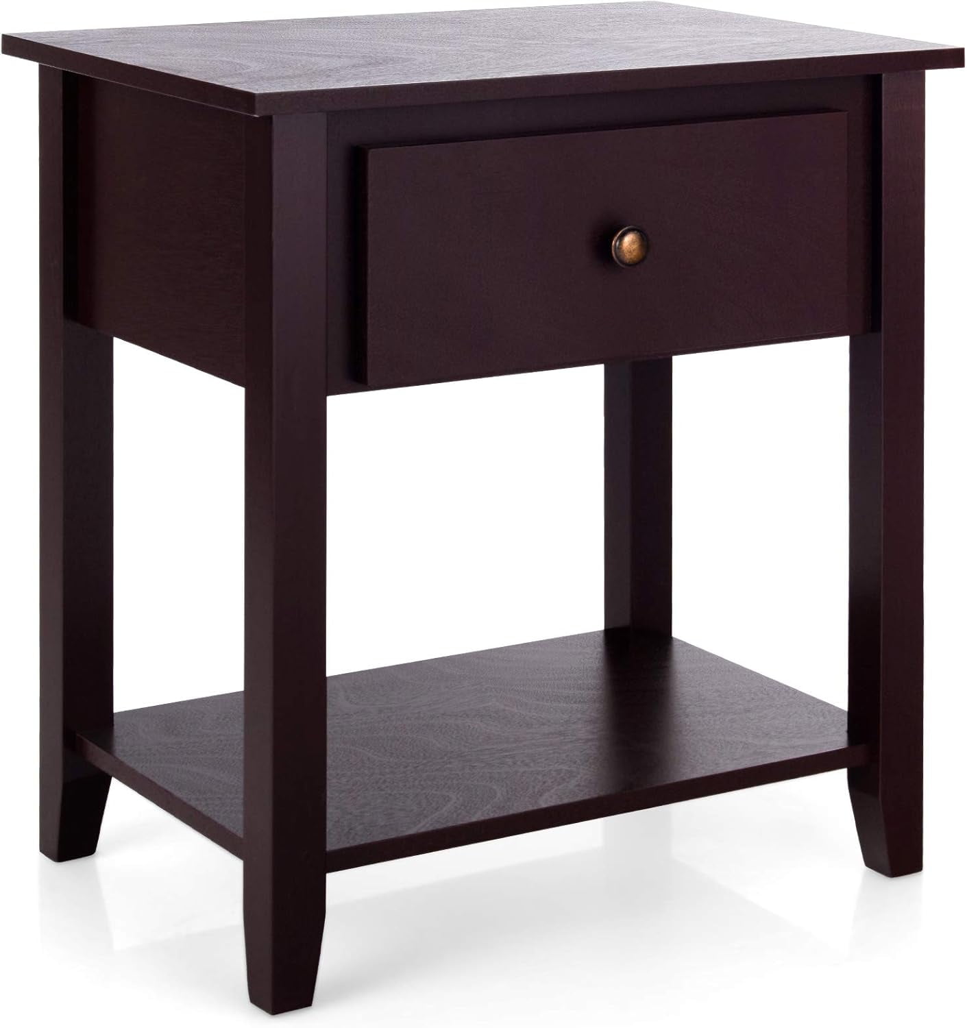 GlimmerGrove End Table with Drawer, Nightstand w/Drawer and Storage ...