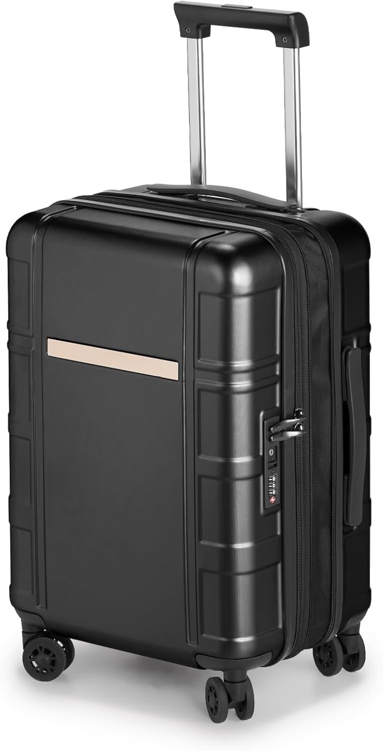 GlimmerGrove Expandable Carry on Luggage 22x14x9 Airline Approved, ABS ...