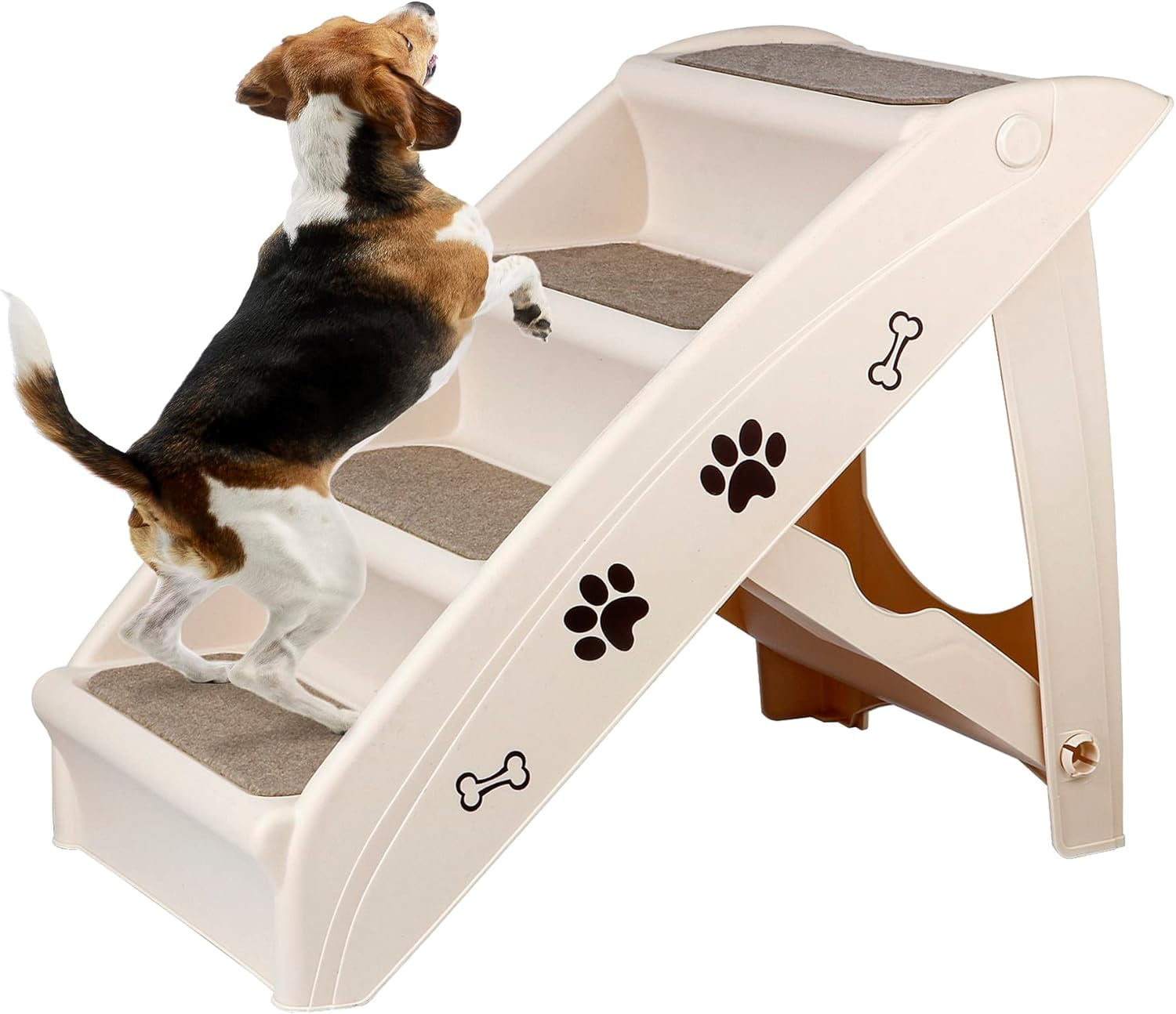 GlimmerGrove Foldable Pet Dog Stairs/Steps for Small Pet Dog/Cat, Safe ...