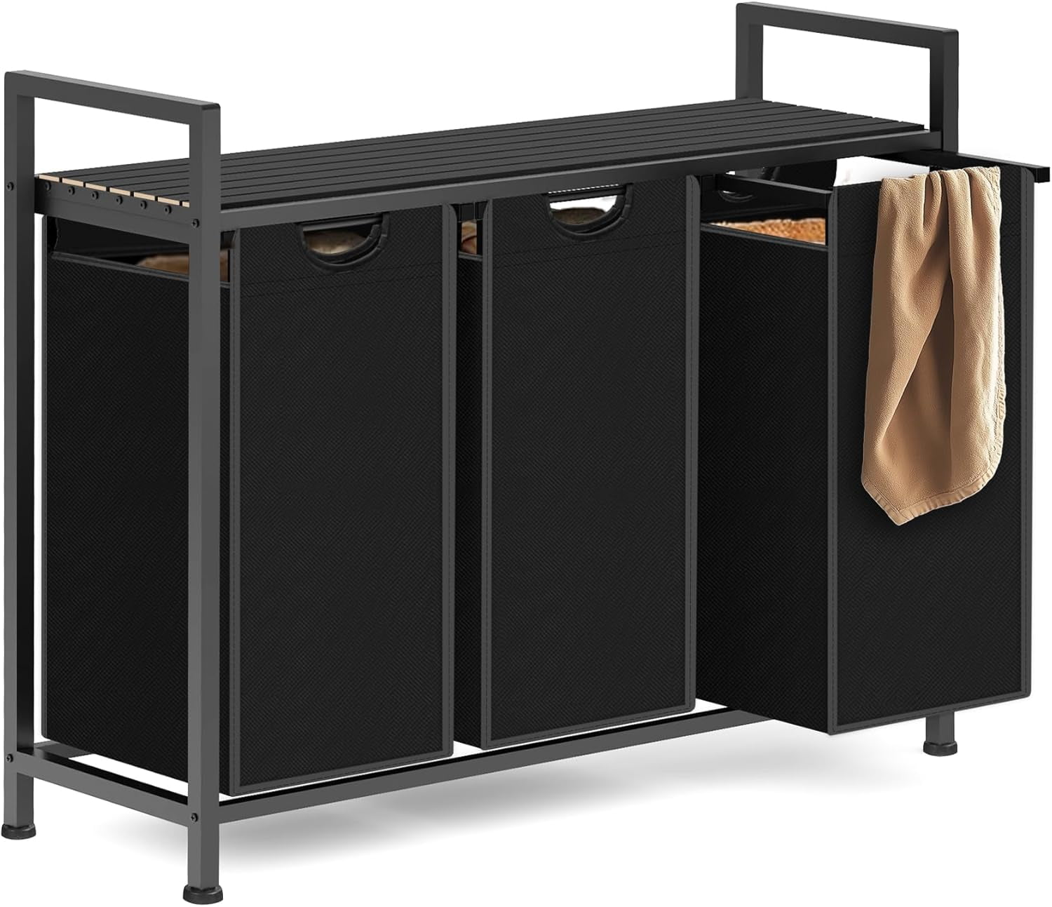 GlimmerGrove Laundry Hamper, Laundry basket with 3 Pull-Out Removable ...