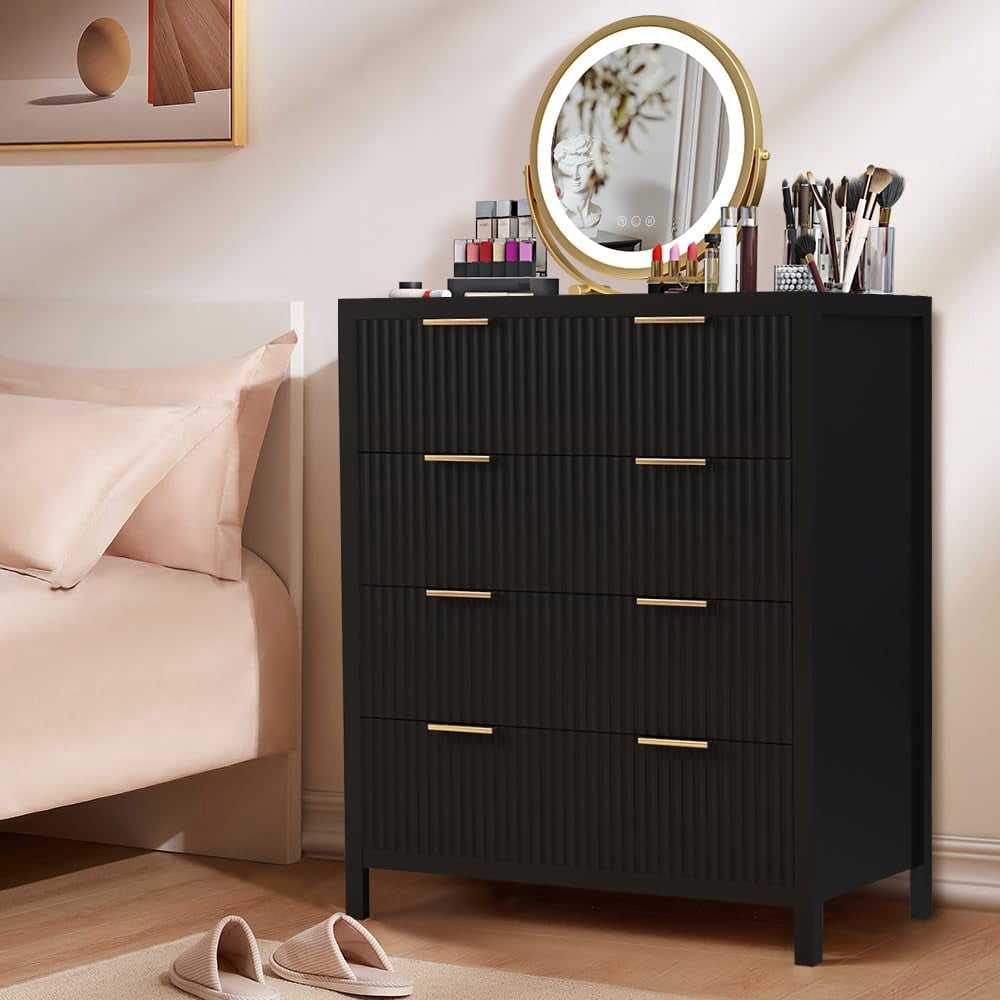GlimmerGrove Mid Century Modern Dresser, 4 Drawer Dresser for Bedroom ...