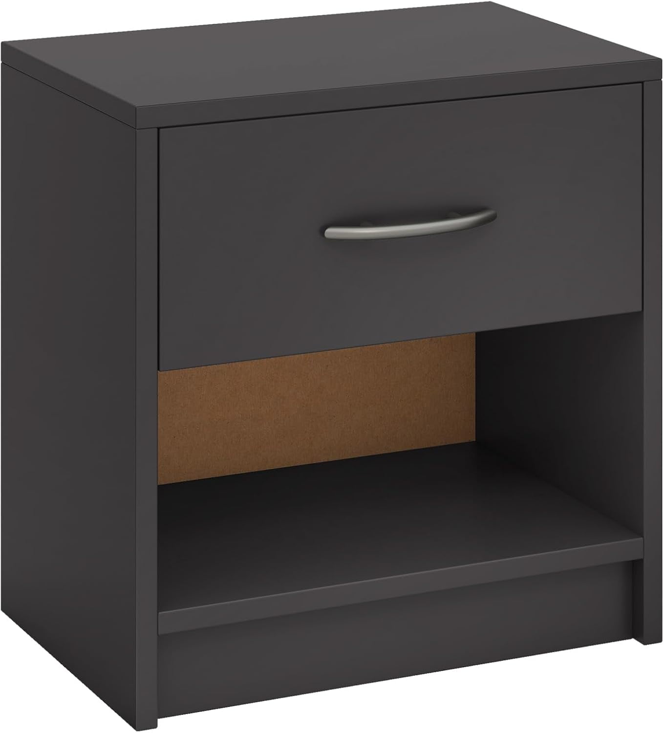 GlimmerGrove Night Stand with Drawer, Wood Rustic End Table with Open ...
